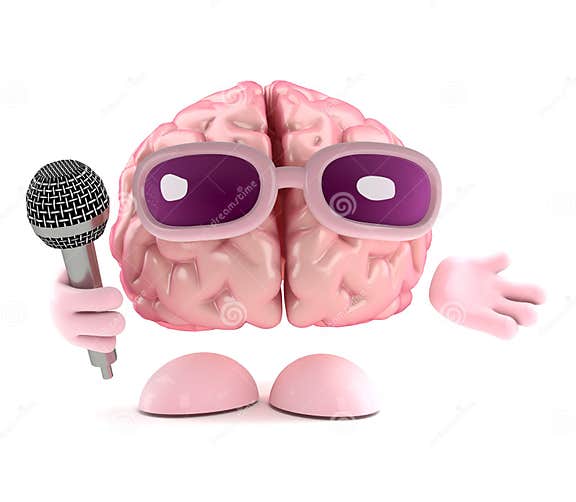 3d Singing brain stock illustration. Illustration of analysis - 41114693
