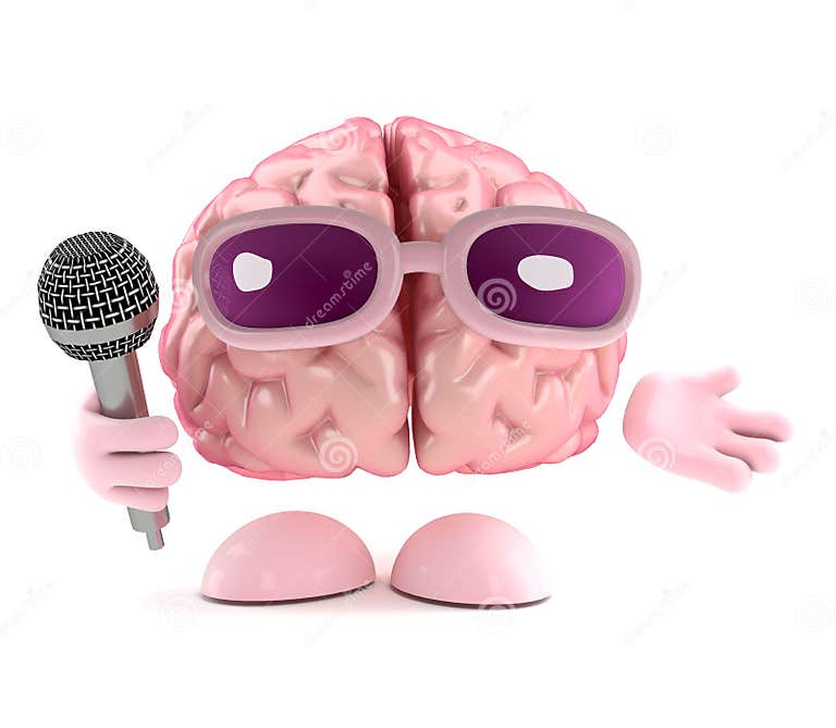 3d Singing brain stock illustration. Illustration of analysis - 41114693