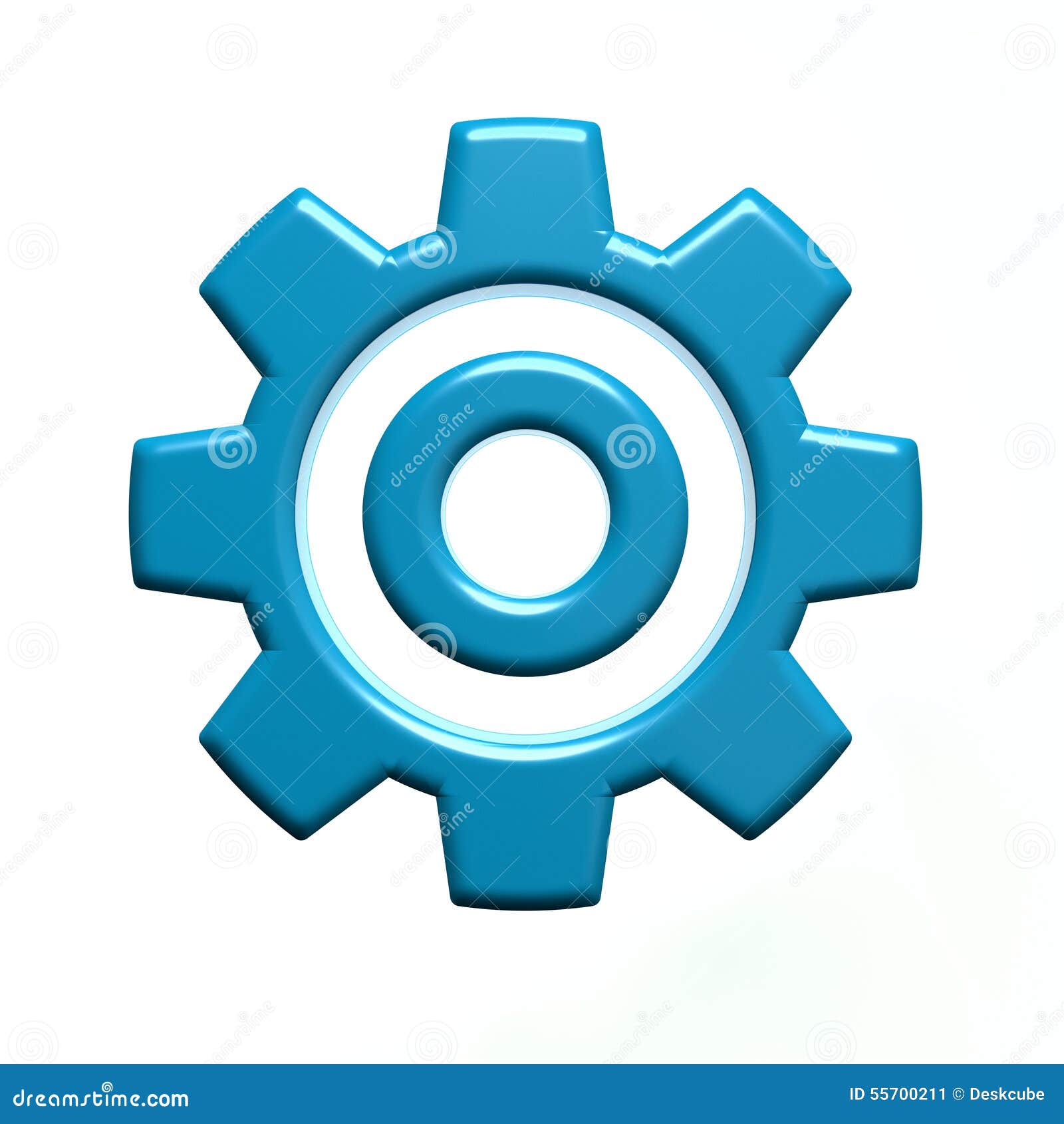 Blue Gear Logo Isolated on White Background Stock Illustration ...