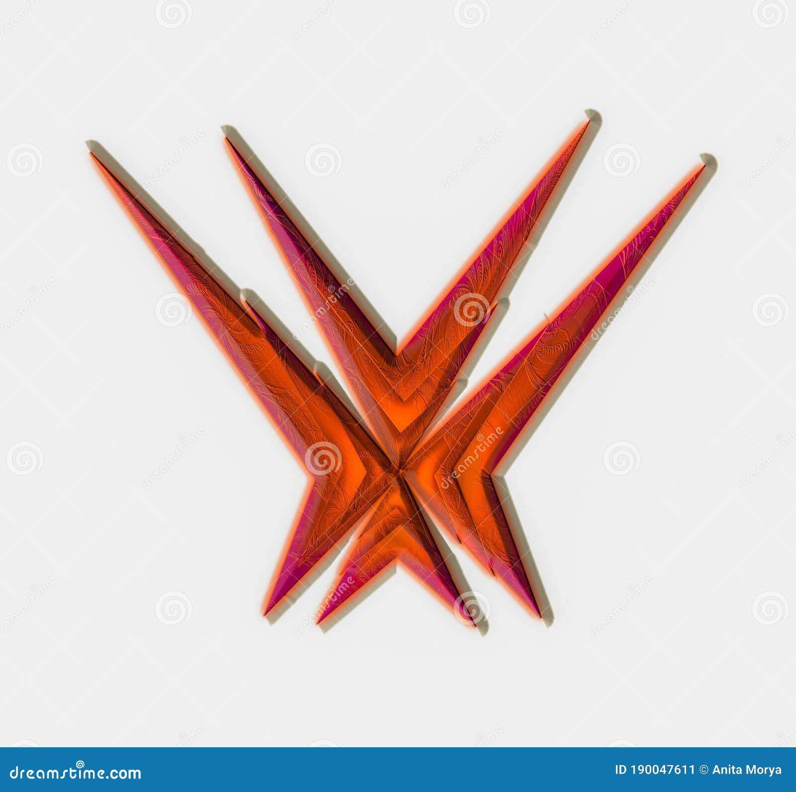 3d single v shaped symbol stock illustration. Illustration of reading ...