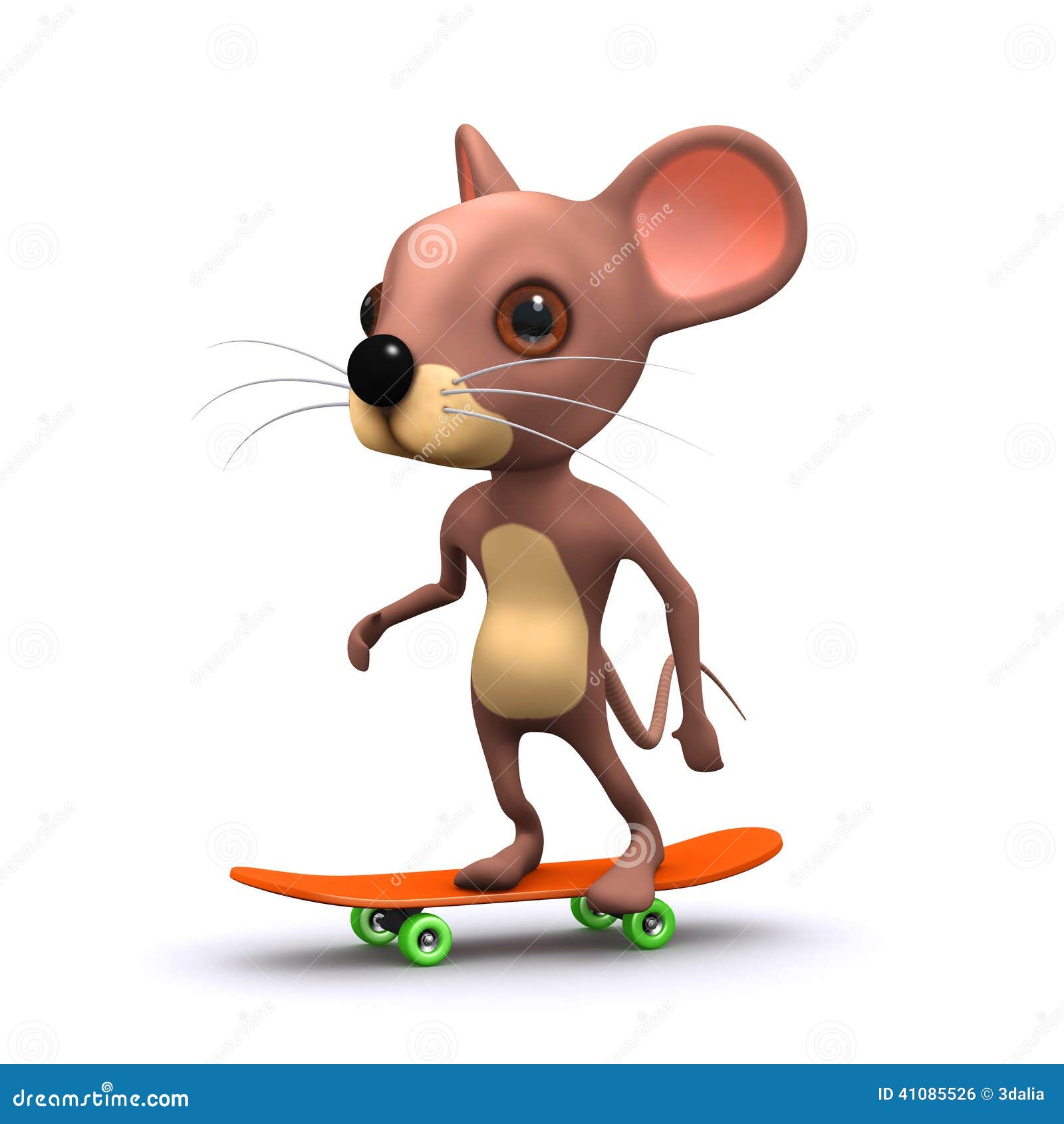 3d Skateboard mouse stock illustration. Illustration of omniverous ...