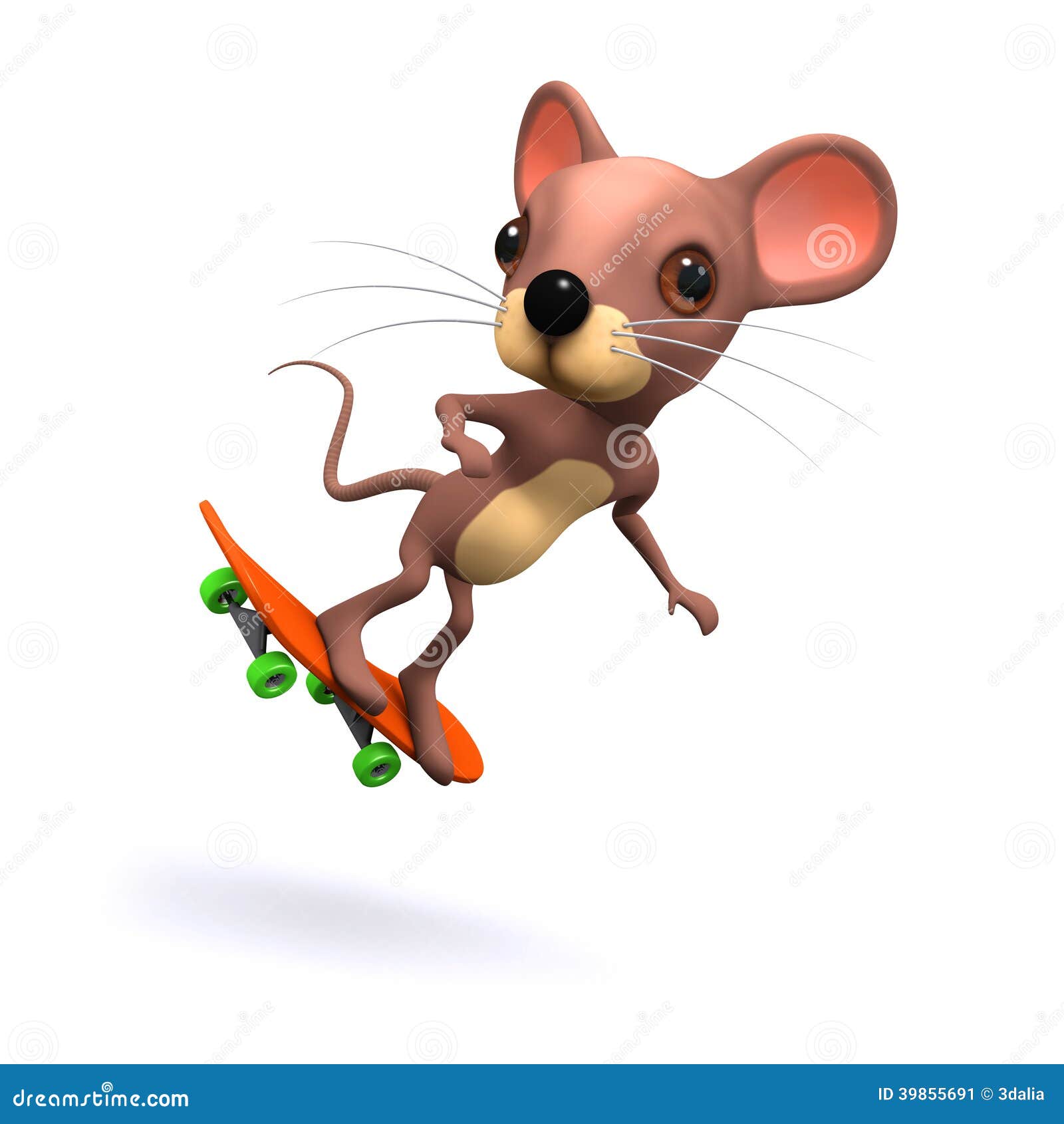 3d Skater mouse stock illustration. Illustration of animal - 39855691