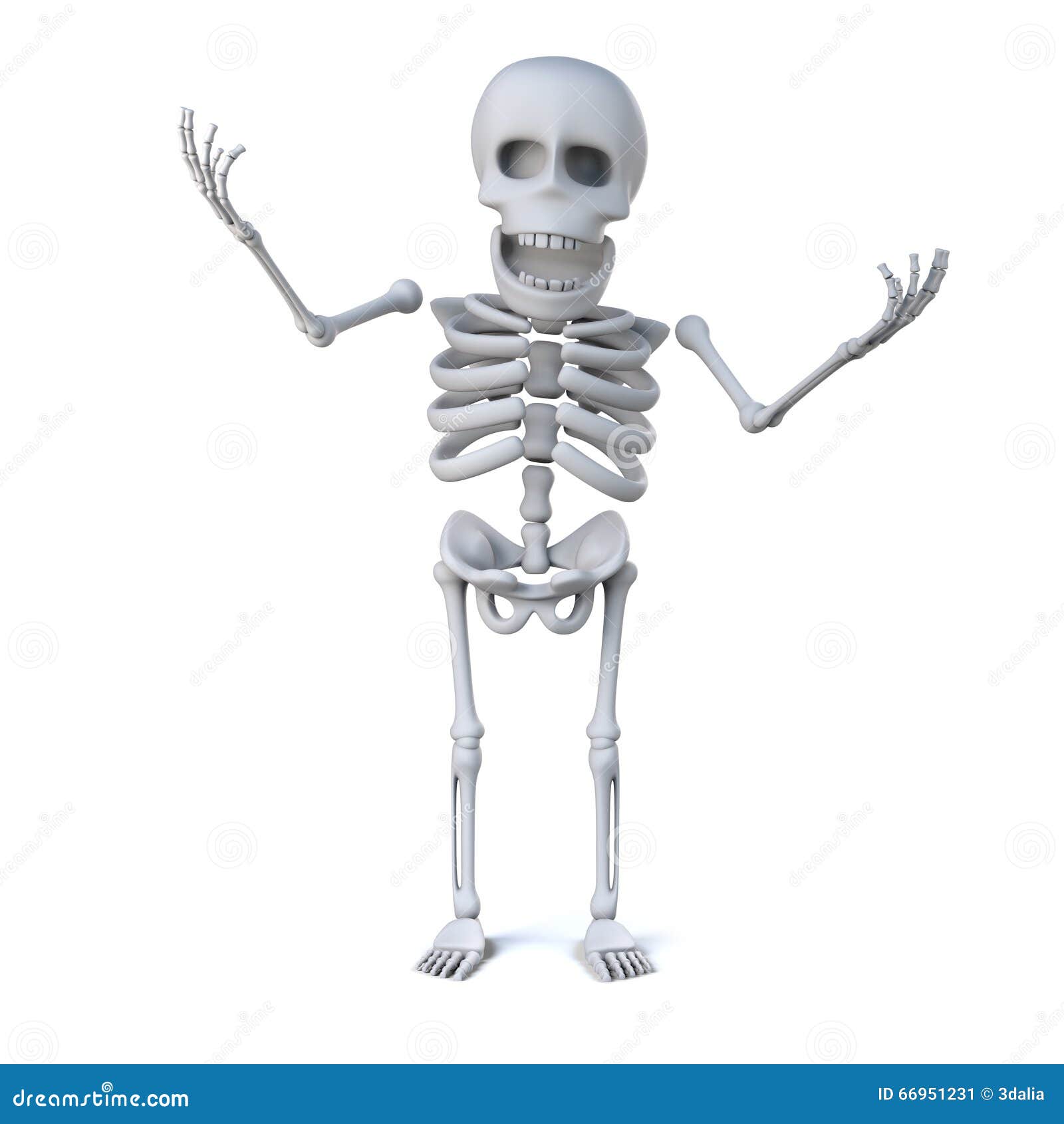3d Skeleton is Laughing and Waving His Boney Arms in the Air Stock ...