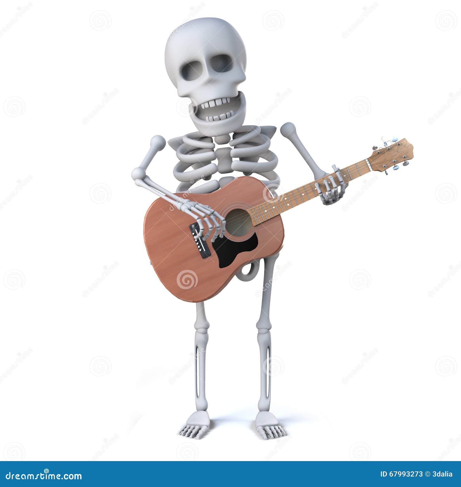 3d Skeleton plays guitar stock illustration. Illustration of horror ...