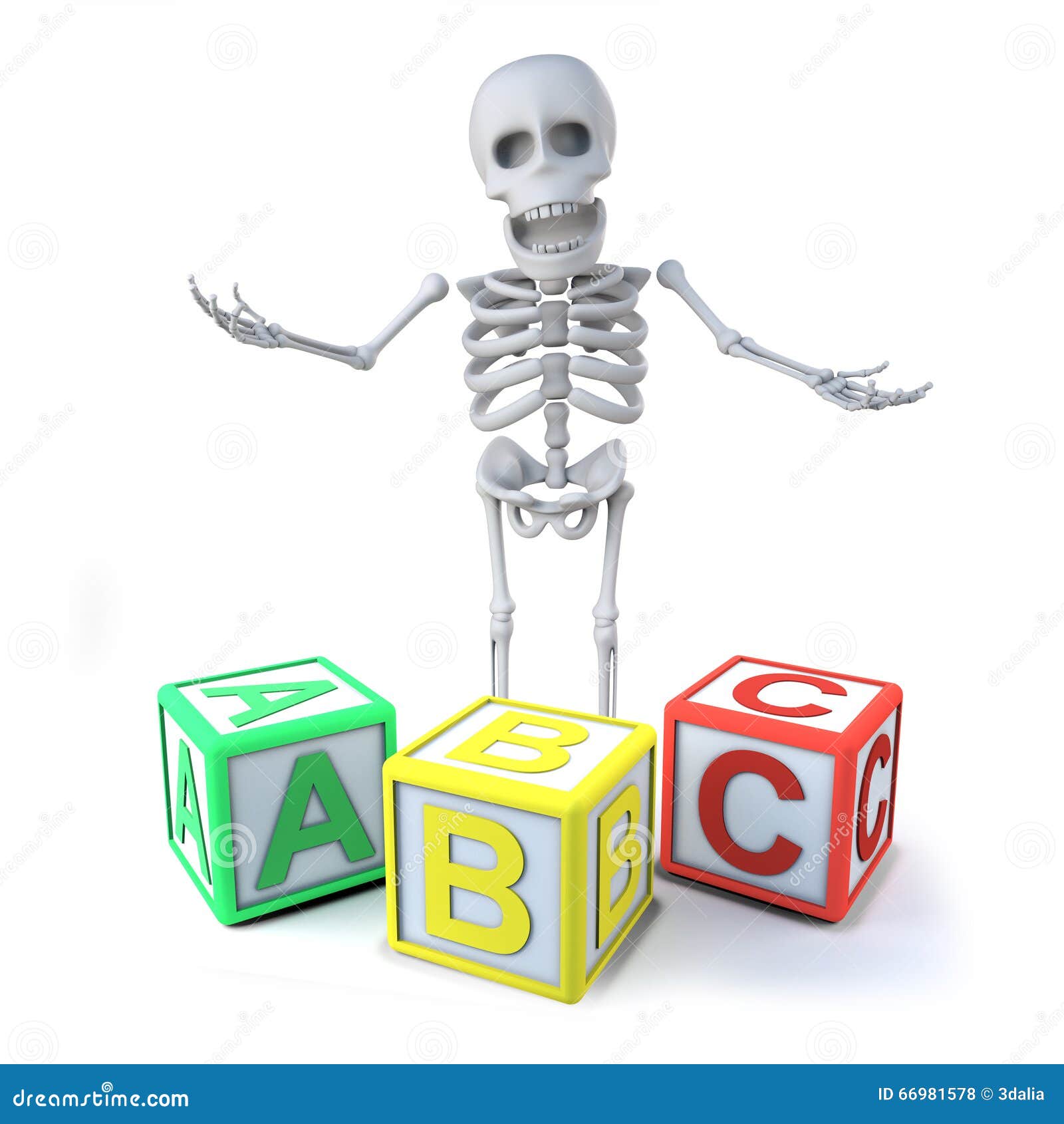 3d Skeleton Teaches the Alphabet Stock Illustration - Illustration of ...