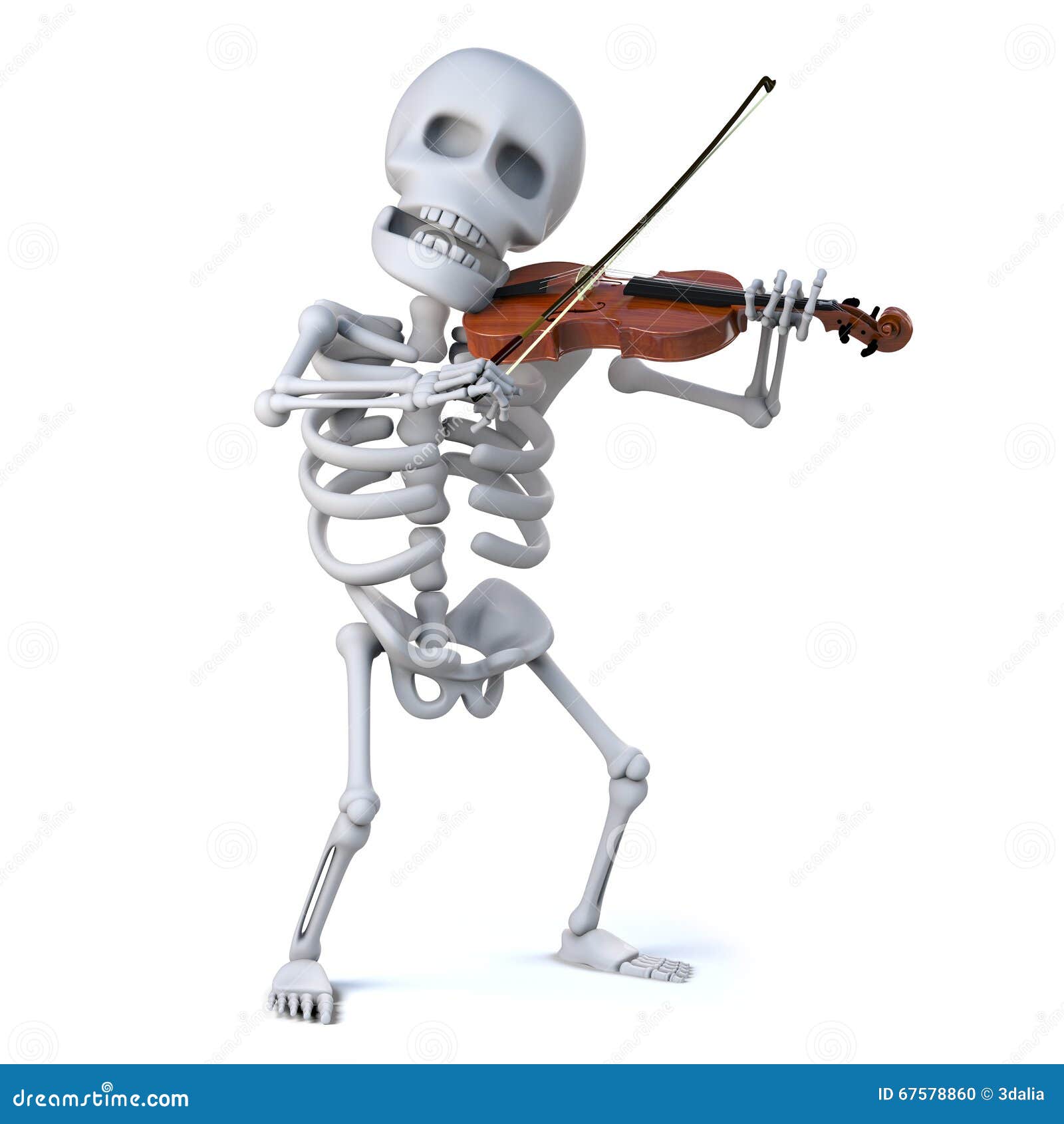 3d Skeleton violinist stock illustration. Illustration of ribs - 67578860