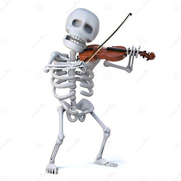 3d Skeleton violinist stock illustration. Illustration of ribs - 67578860