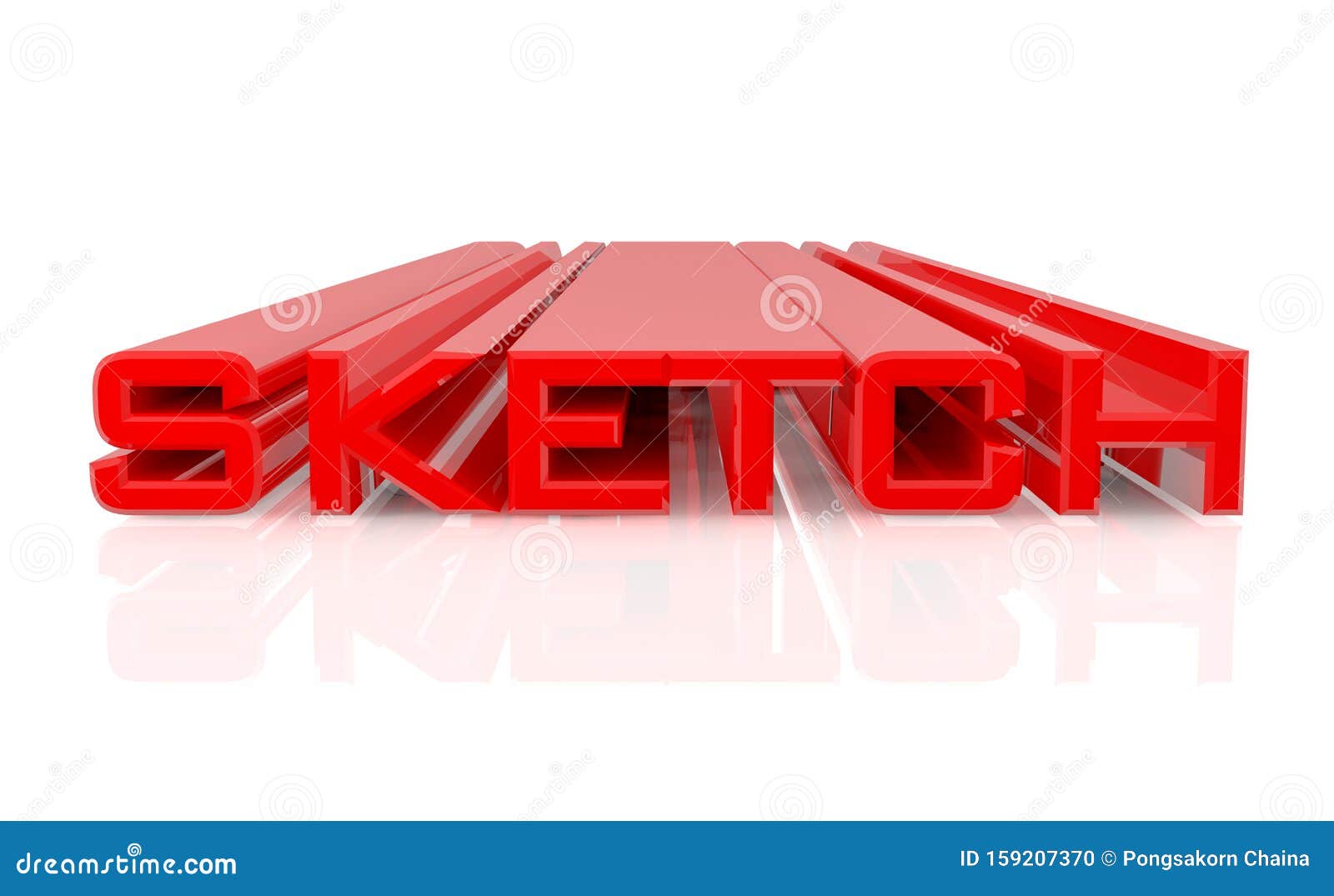 3D SKETCH Word on White Background 3d Rendering Stock Illustration ...