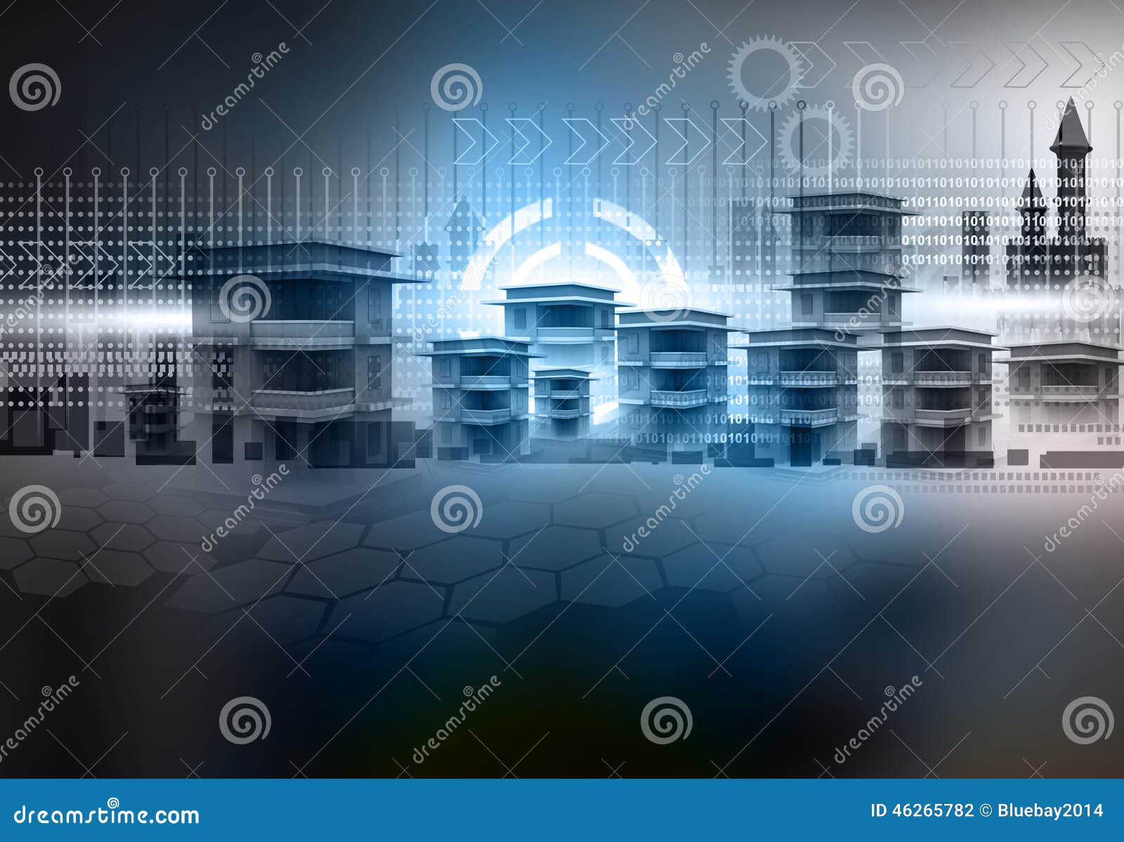 3d skyline of a city stock illustration. Illustration of graphic - 46265782