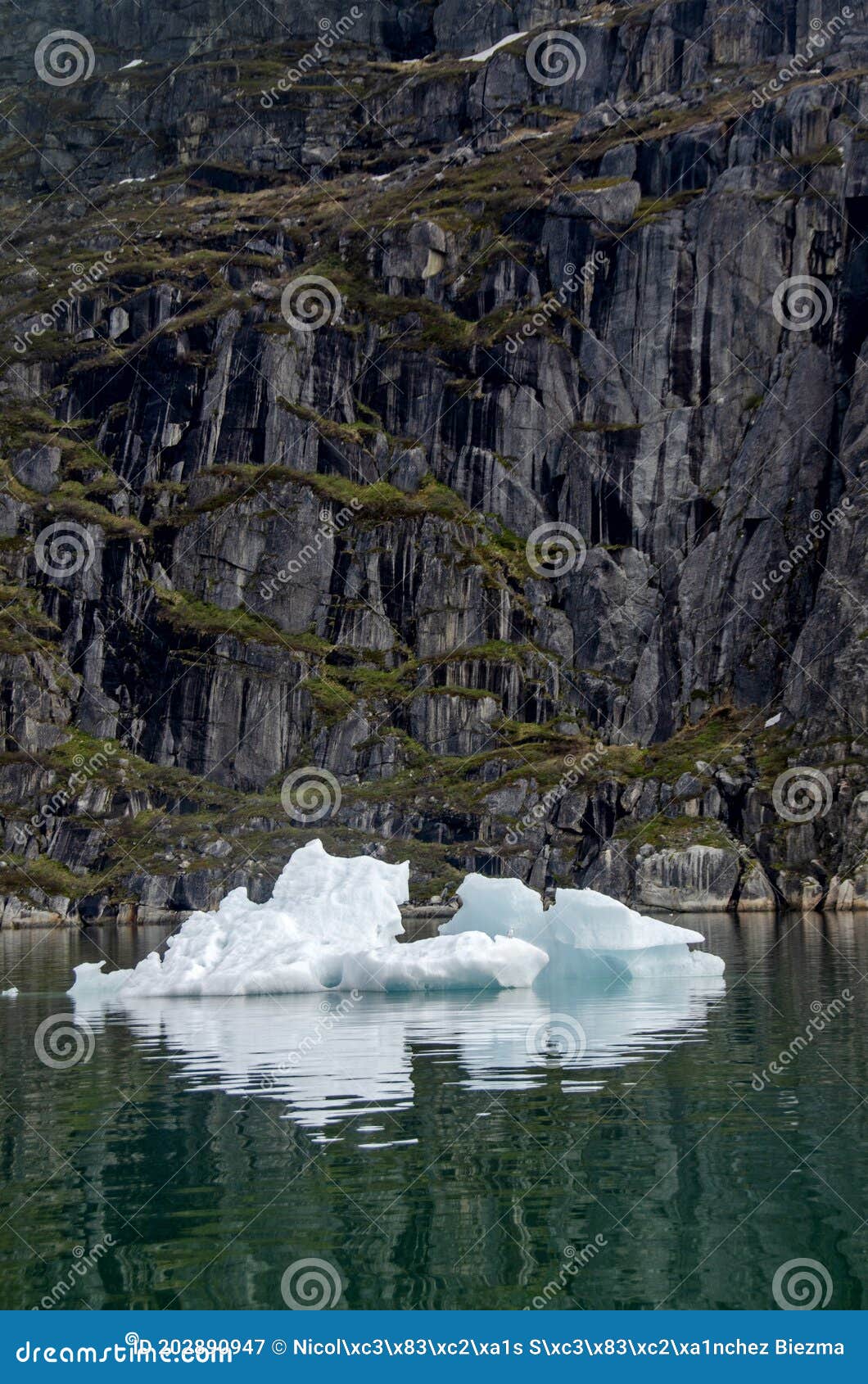 Small Iceberg In Front Of A Rocky Wall Royalty-Free Stock Photography ...