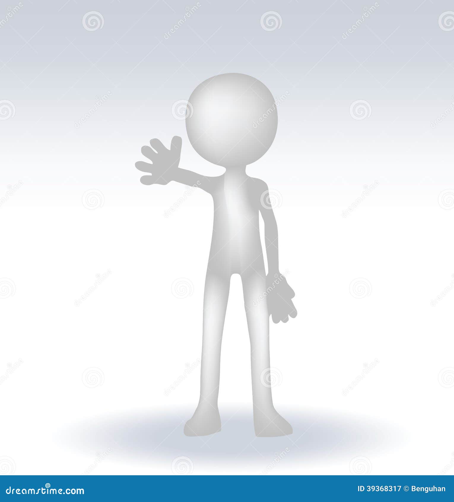3d small man waving hand stock vector. Illustration of watch - 39368317