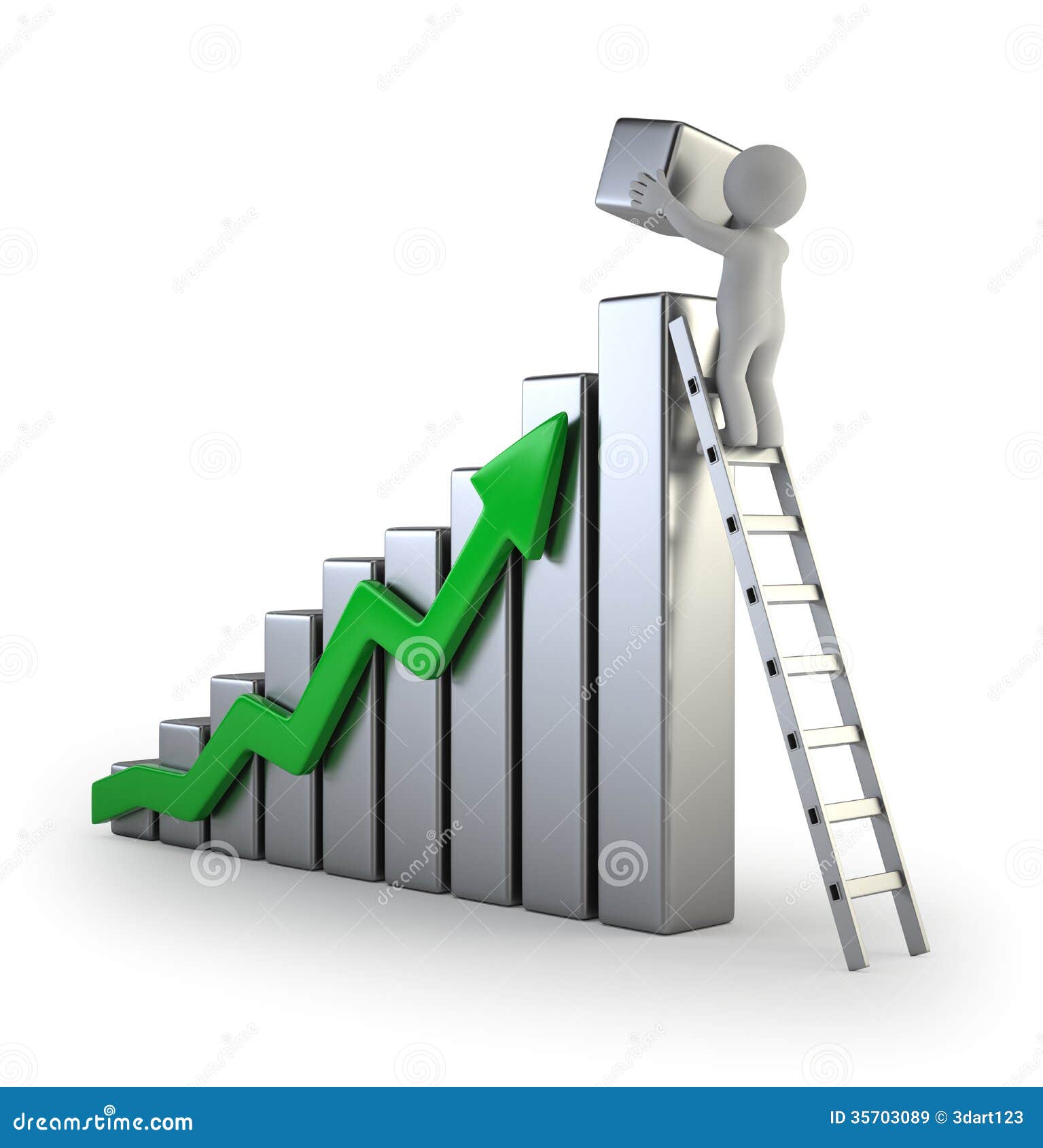 3d Small People - Acceleration of Growth Stock Illustration ...