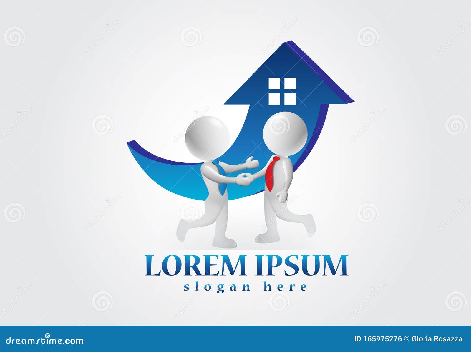 3D Small People. Buying a House Logo Stock Vector - Illustration of ...