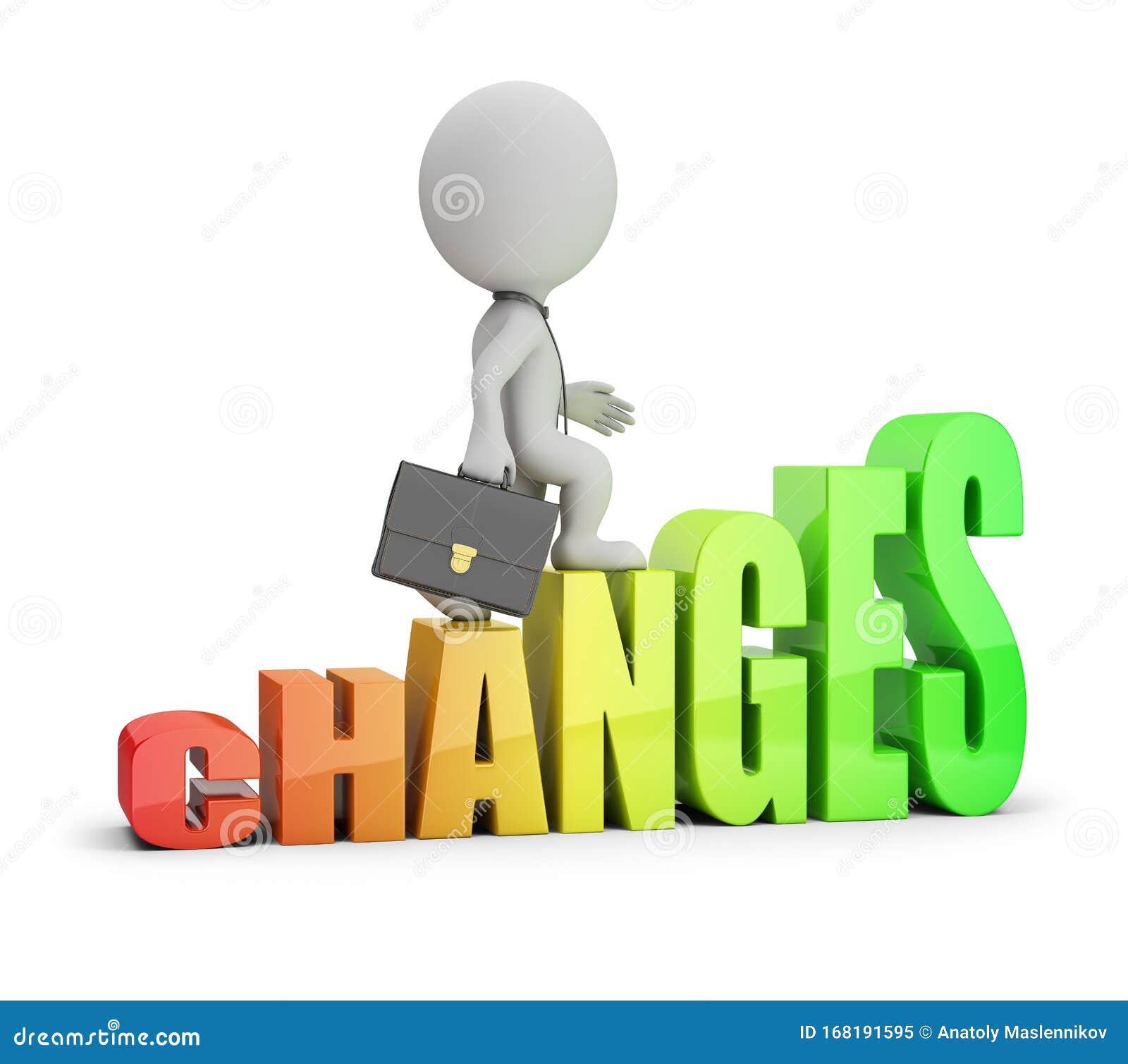 3d small people - changes stock illustration. Illustration of ...