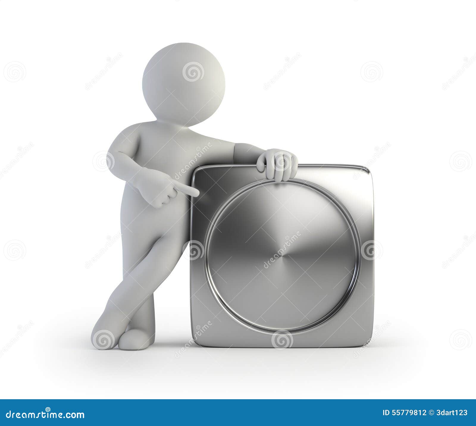 3d Small People - Empty Icon Stock Illustration - Illustration of hand ...