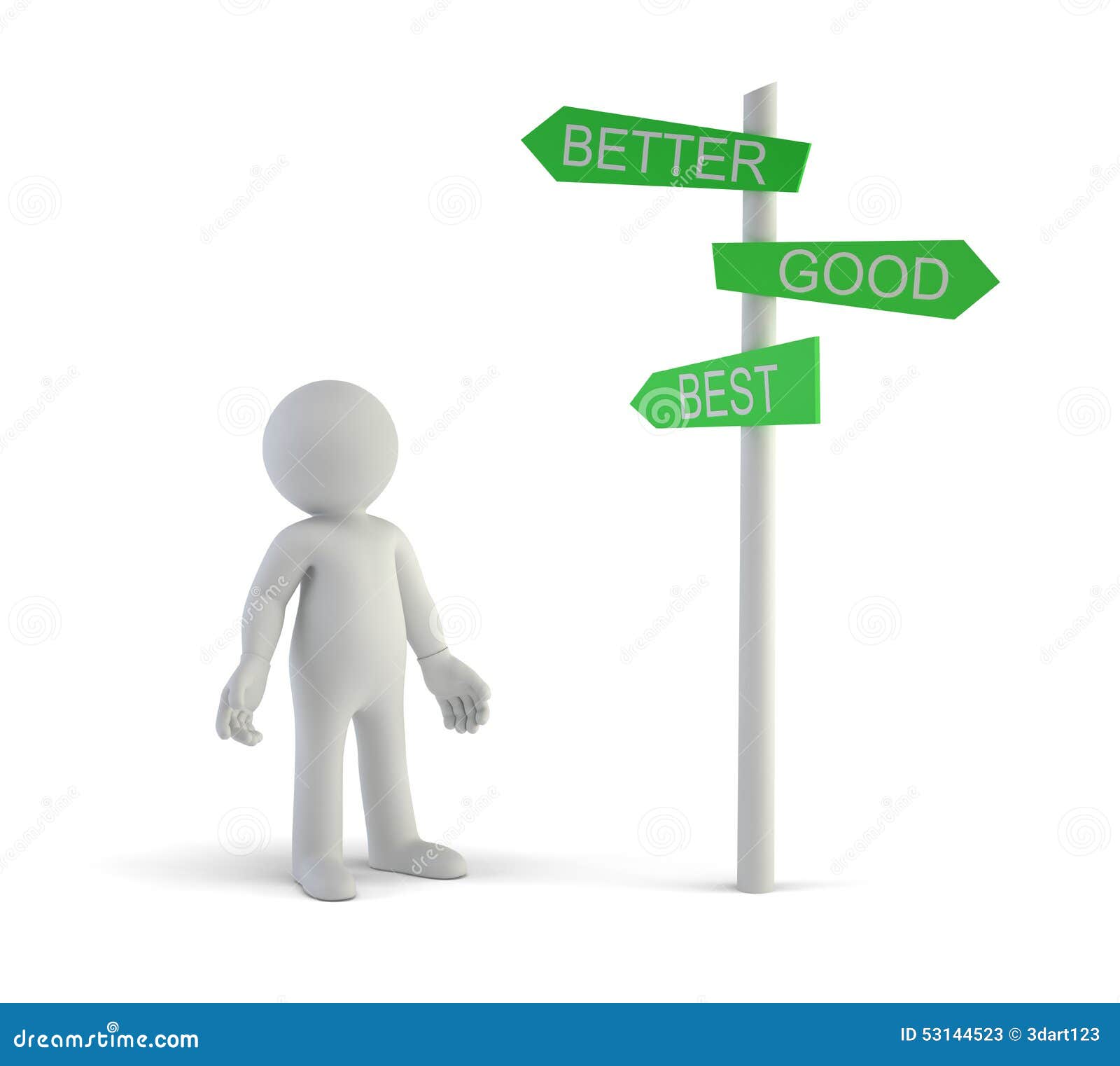 3d Small People - Good Better Best Directional Stock Illustration ...