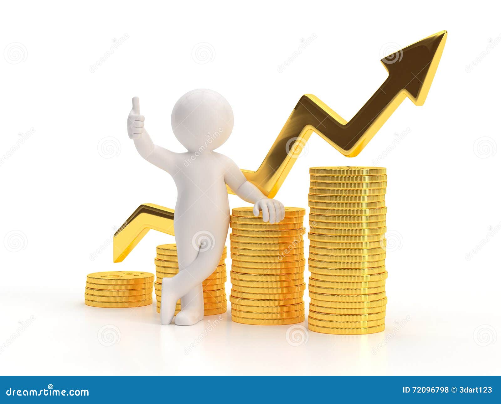 3d Small People - Good Profit Stock Illustration - Illustration of ...