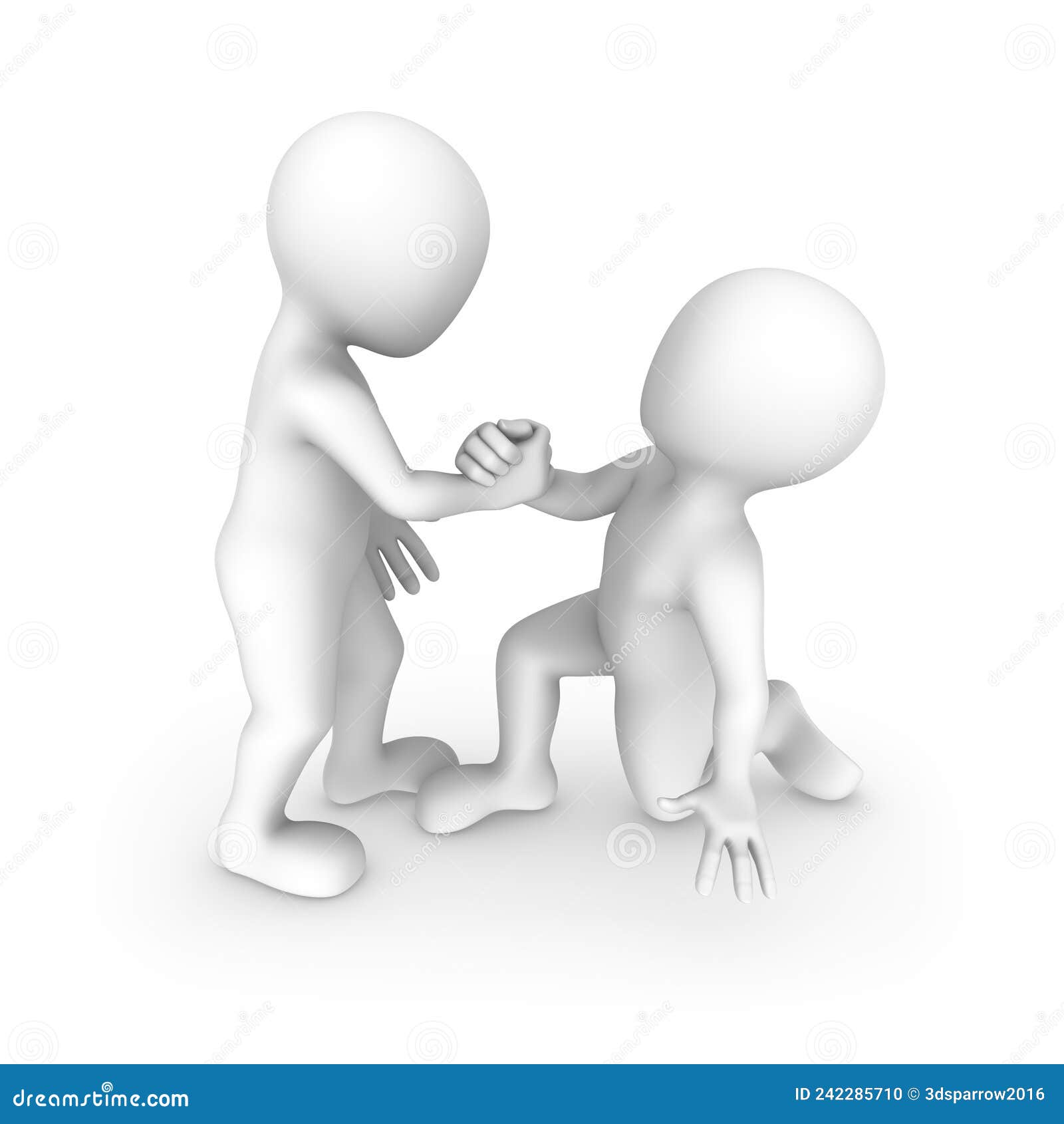 3d Small People. Help and Compassion Concept Stock Illustration ...