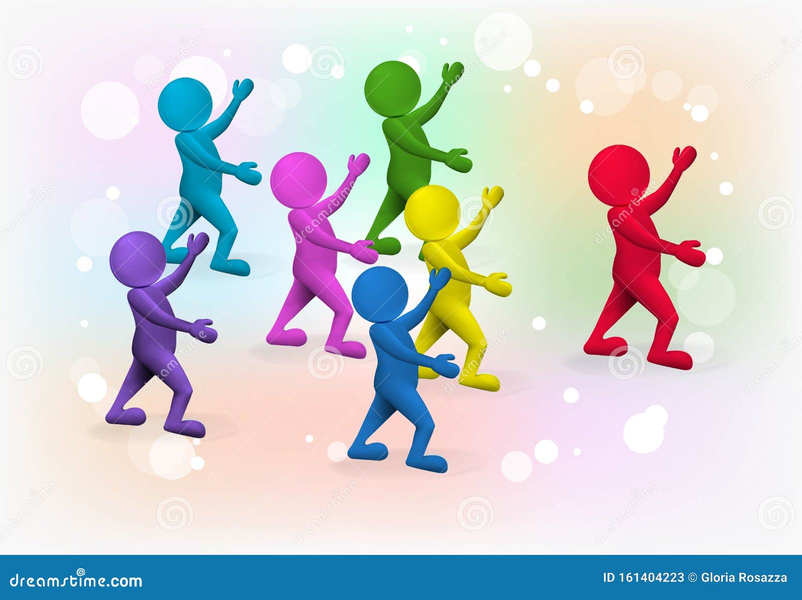 3d Small People Leader of a Group Vector Design Stock Vector ...