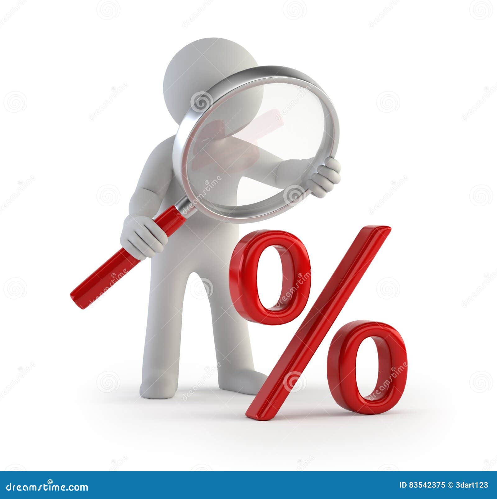 3d Small People - Looking Percent Stock Illustration - Illustration of ...