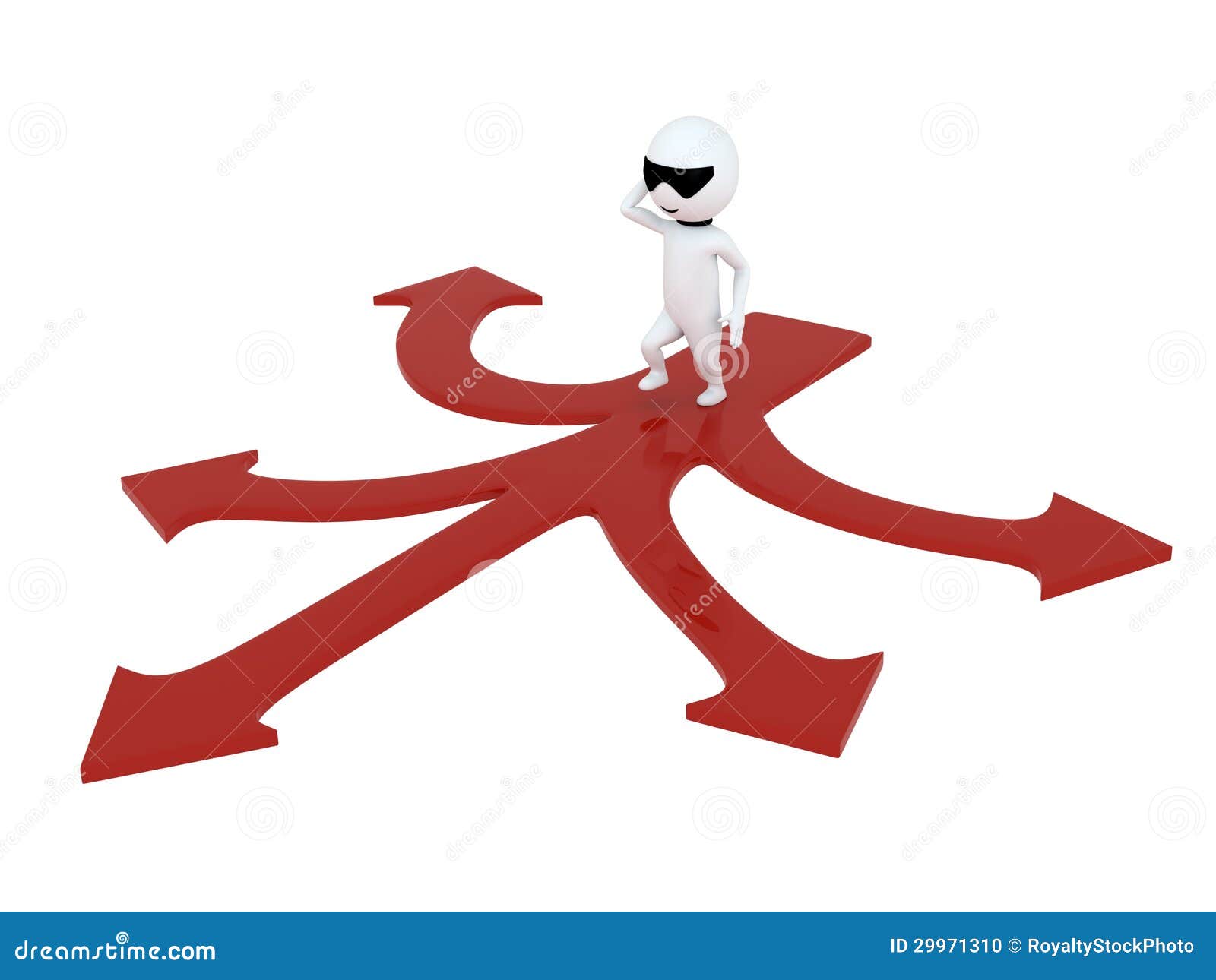 People Making a Choice on Crossroads Stock Illustration - Illustration ...