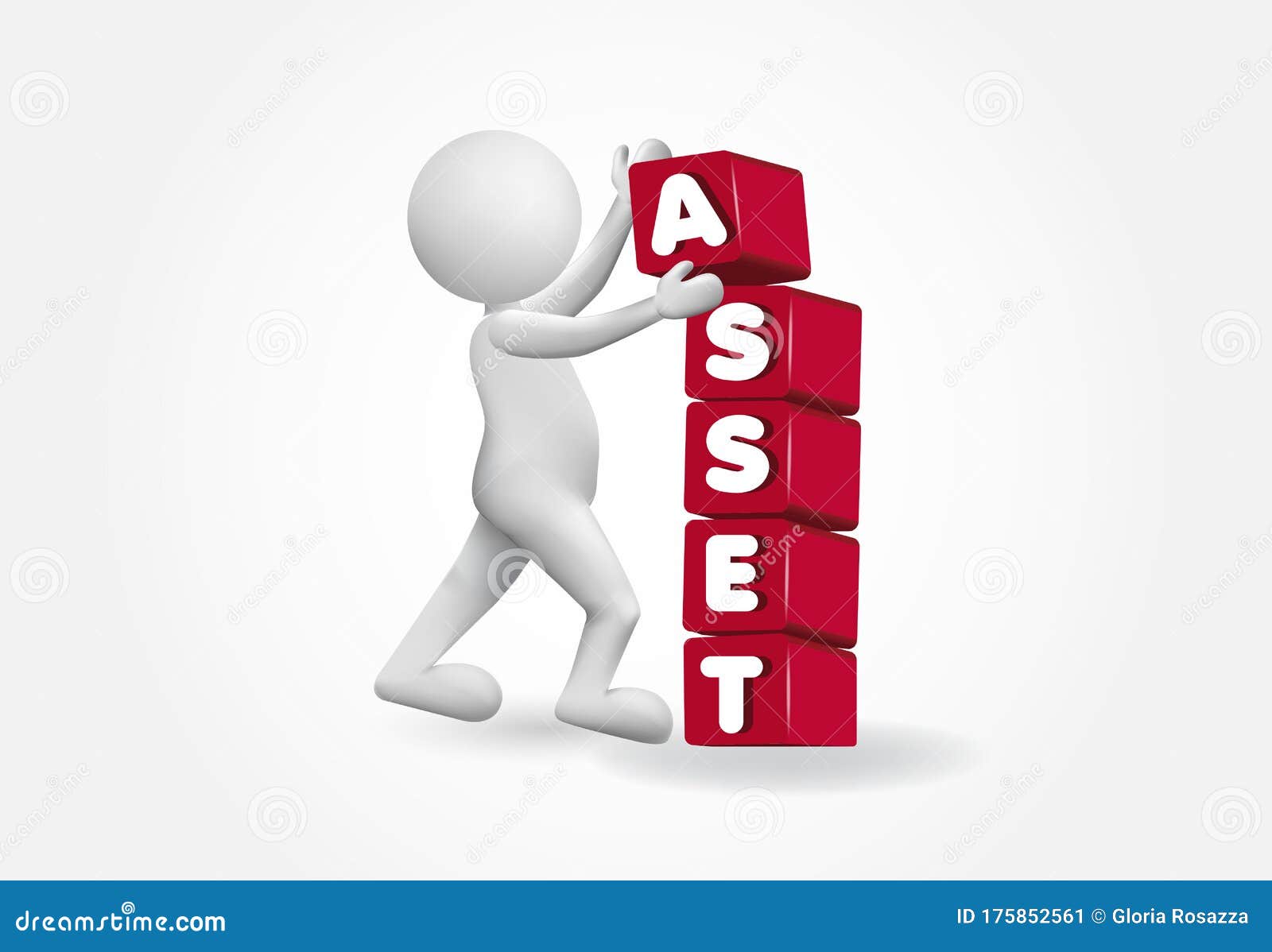 3d Small People Placing ASSET Cube Vector Image Design | CartoonDealer ...