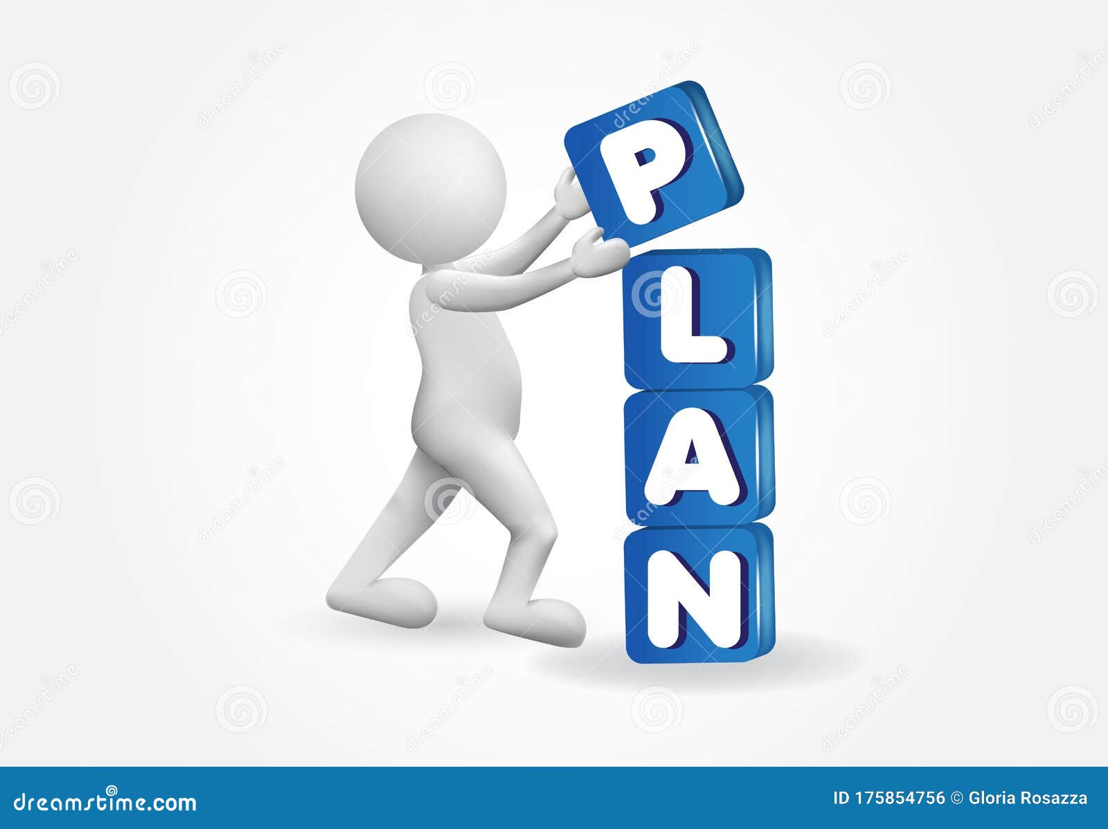 3d Small People Placing Plan Cubes Vector Stock Vector - Illustration ...