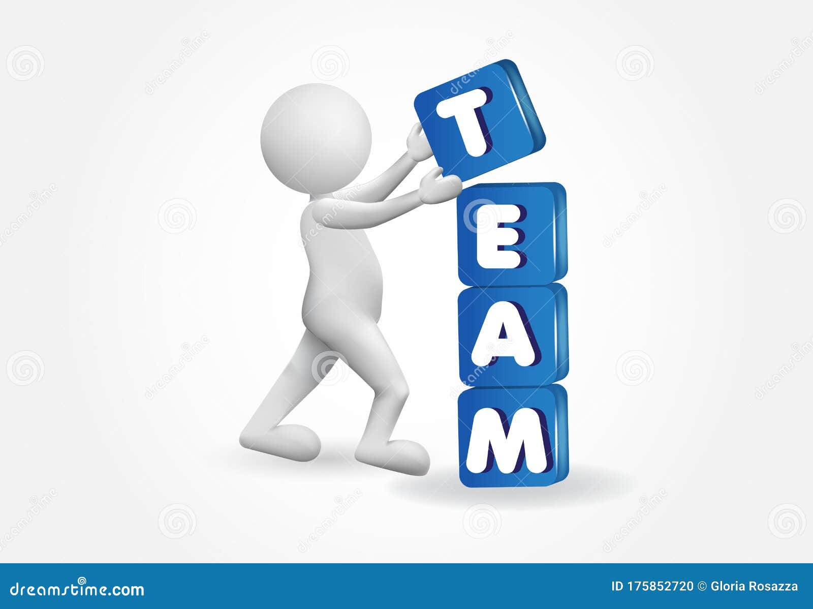 3d Small People Placing Team Cubes Vector Image Stock Vector ...