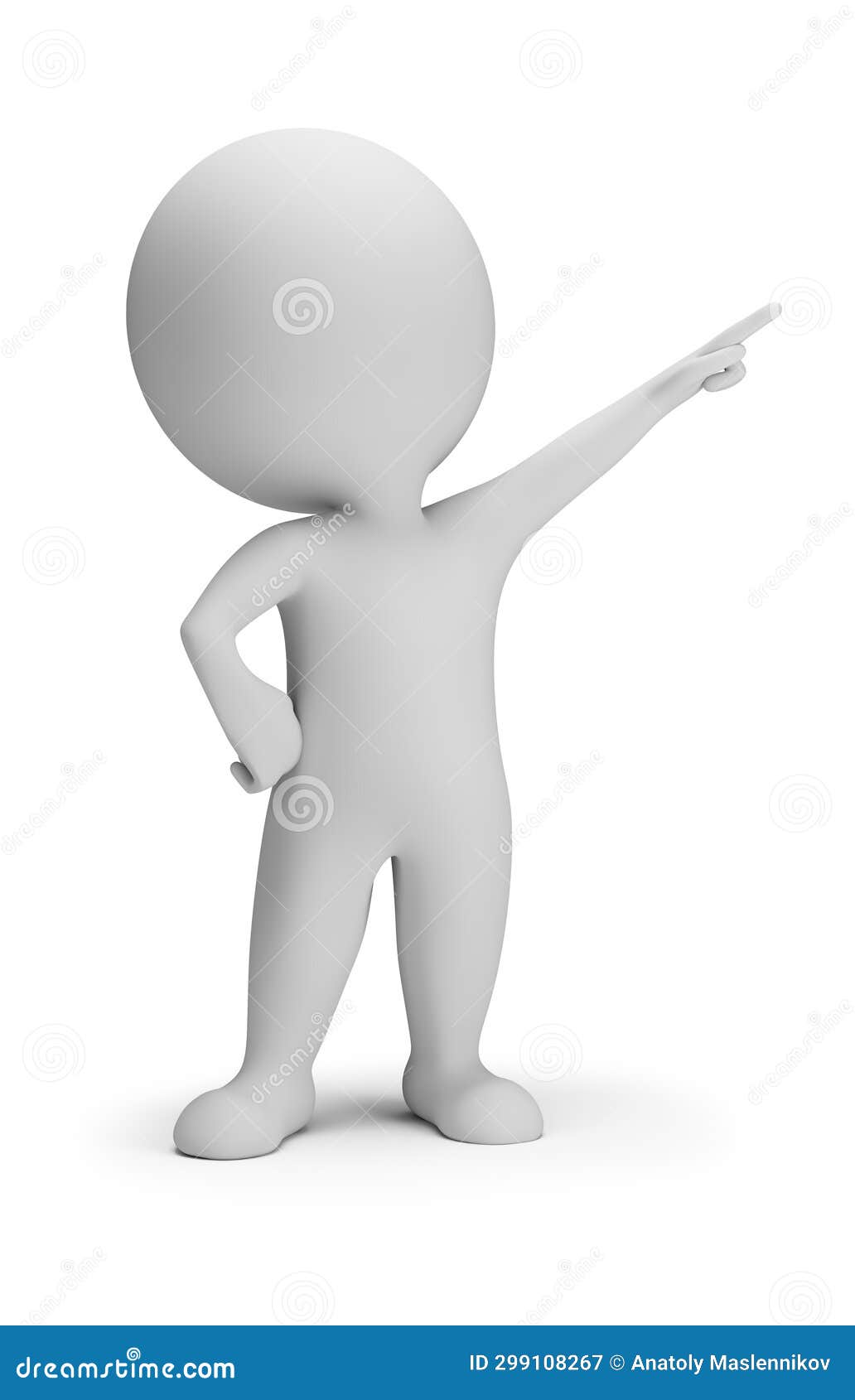 3d Small People - Points Forward Stock Illustration - Illustration of ...