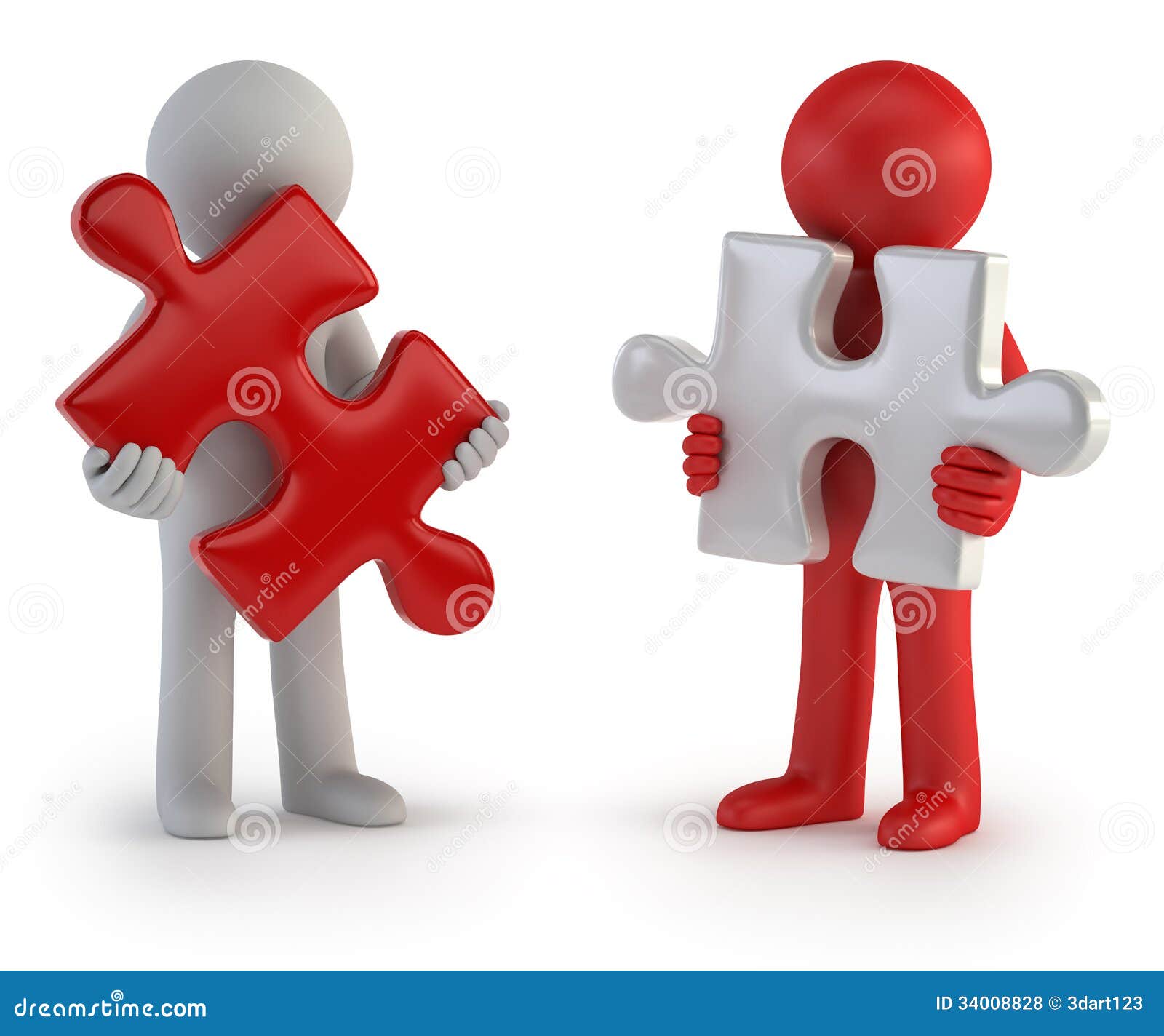3d Small People - Puzzle Teamwork Stock Illustration - Illustration of ...
