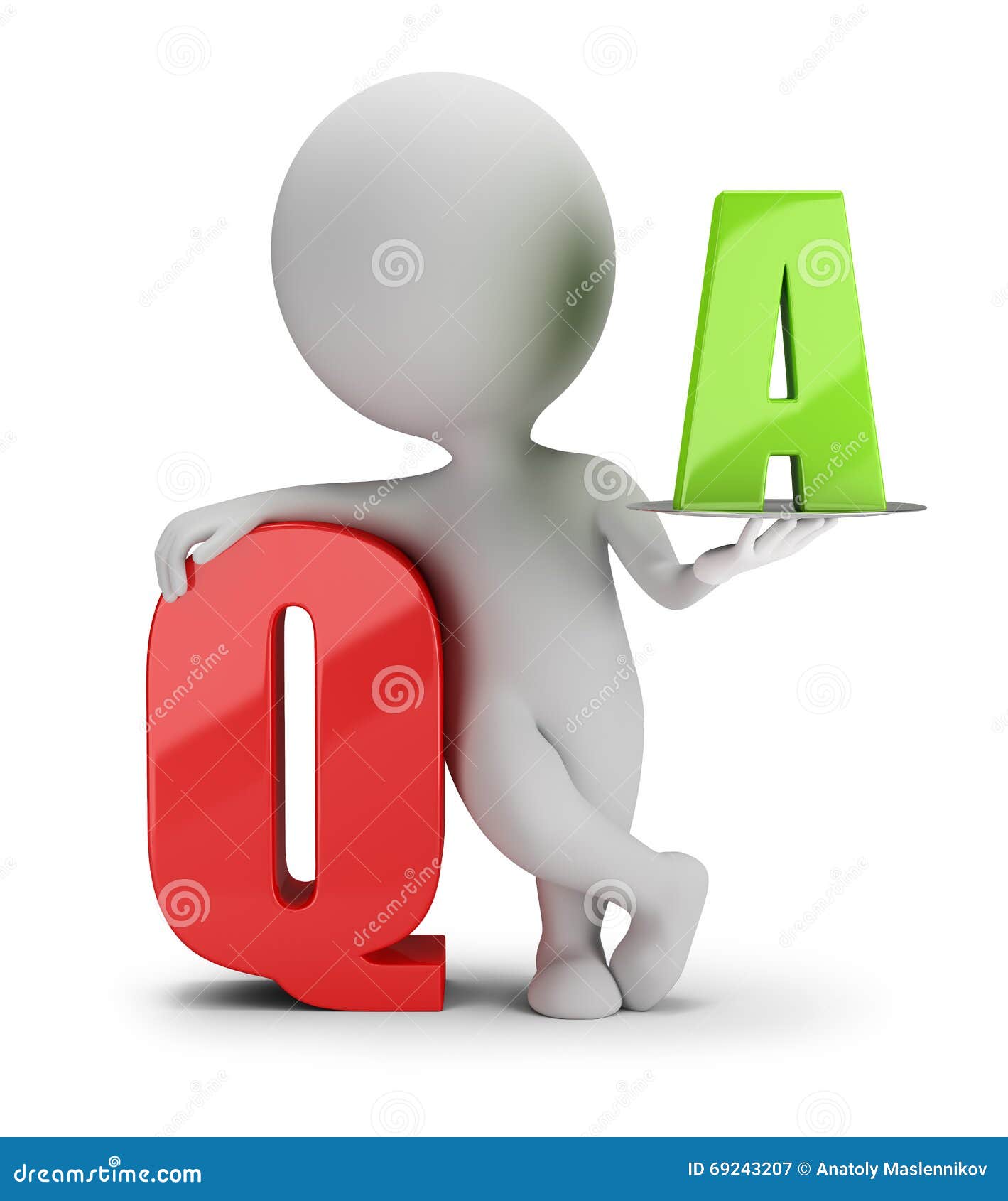 3D Small People - Question Answer Stock Illustration - Illustration of ...