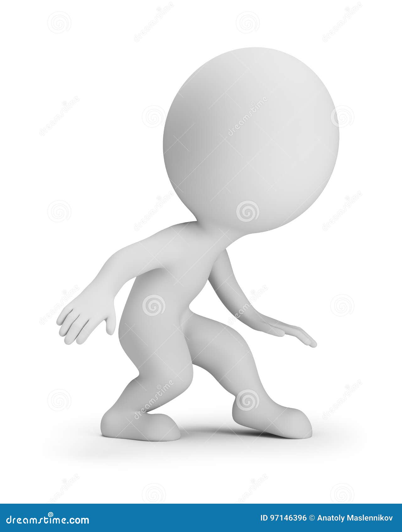 3d small people - slink stock illustration. Illustration of step - 97146396