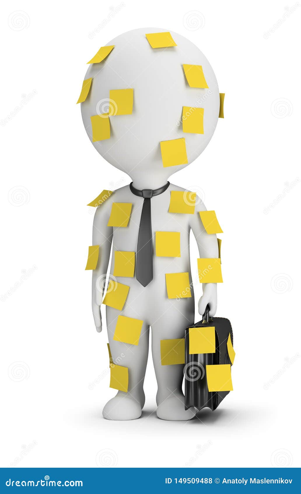 3d Small People - Stick Notes Stock Illustration - Illustration of ...