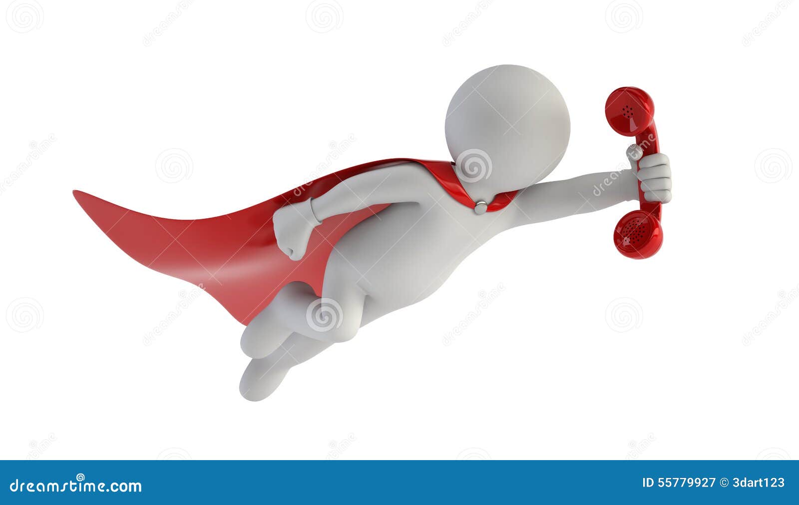 3d Small People - Super Call Stock Illustration - Illustration of ...