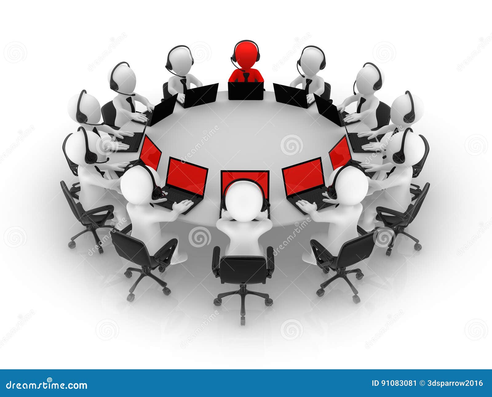 3d Small People. Support Team Stock Illustration - Illustration of ...