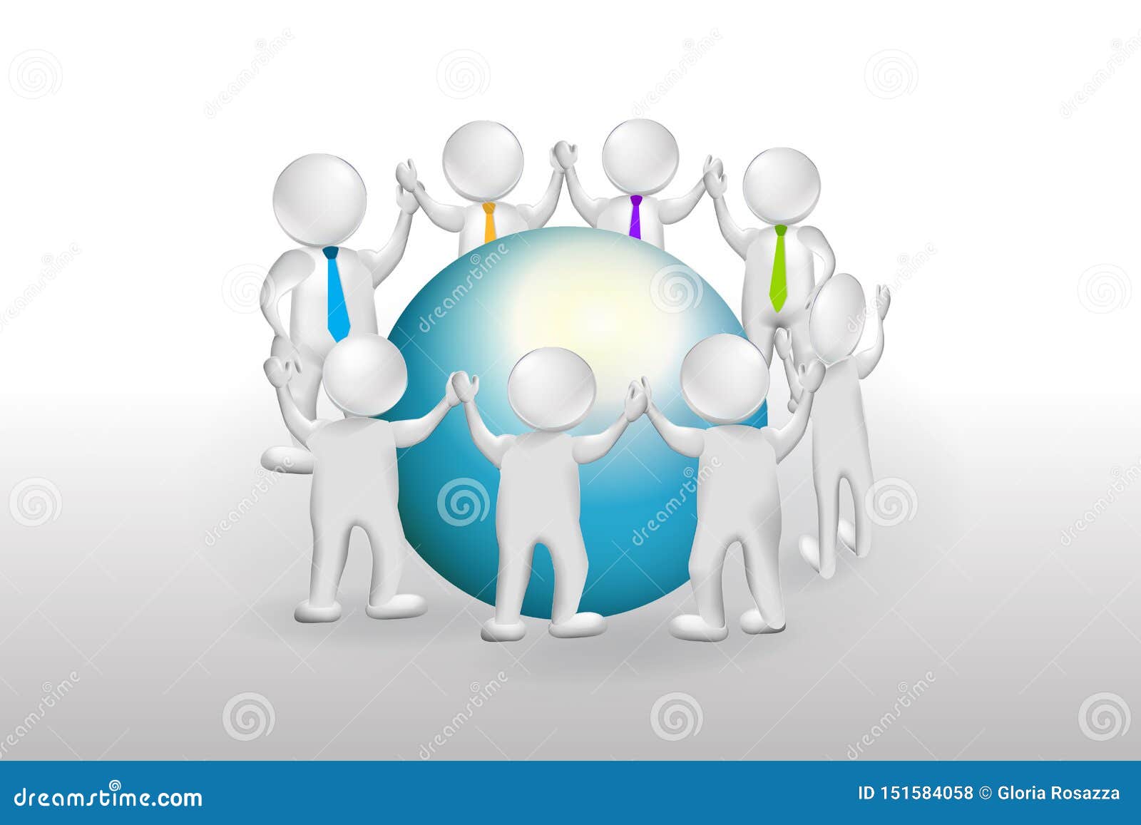 3d Small People Around World Stock Vector - Illustration of circle ...