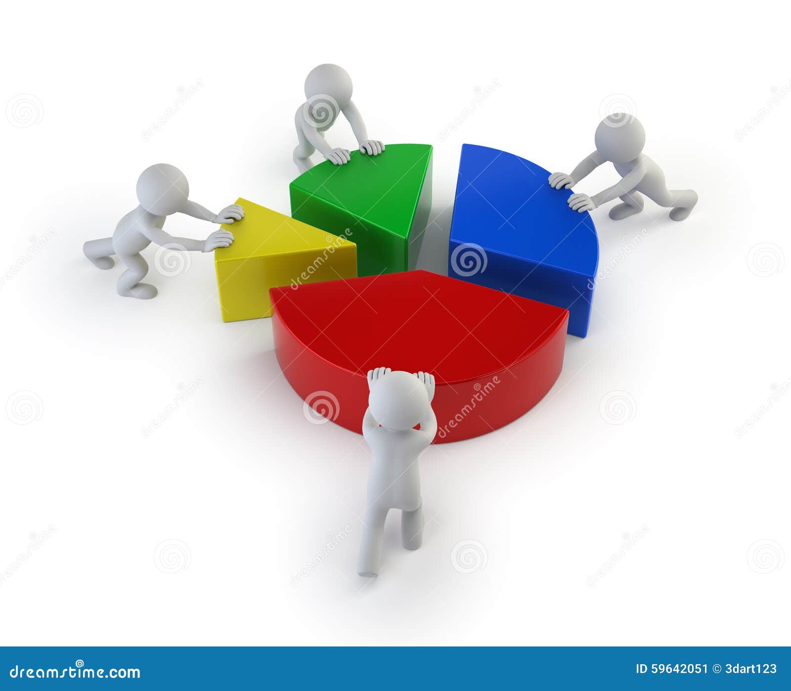 3d Small People - Teamwork Statistics Stock Illustration - Illustration ...