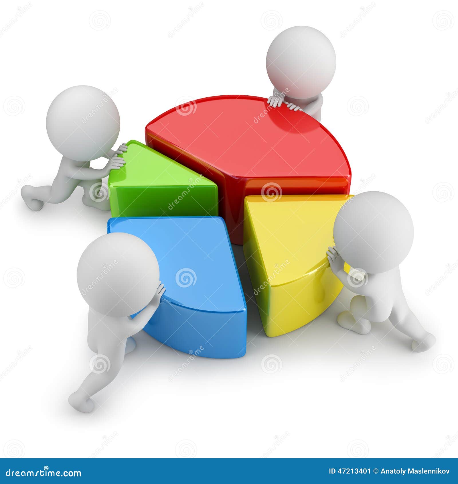 3d Small People - Teamwork Statistics Stock Illustration - Illustration ...
