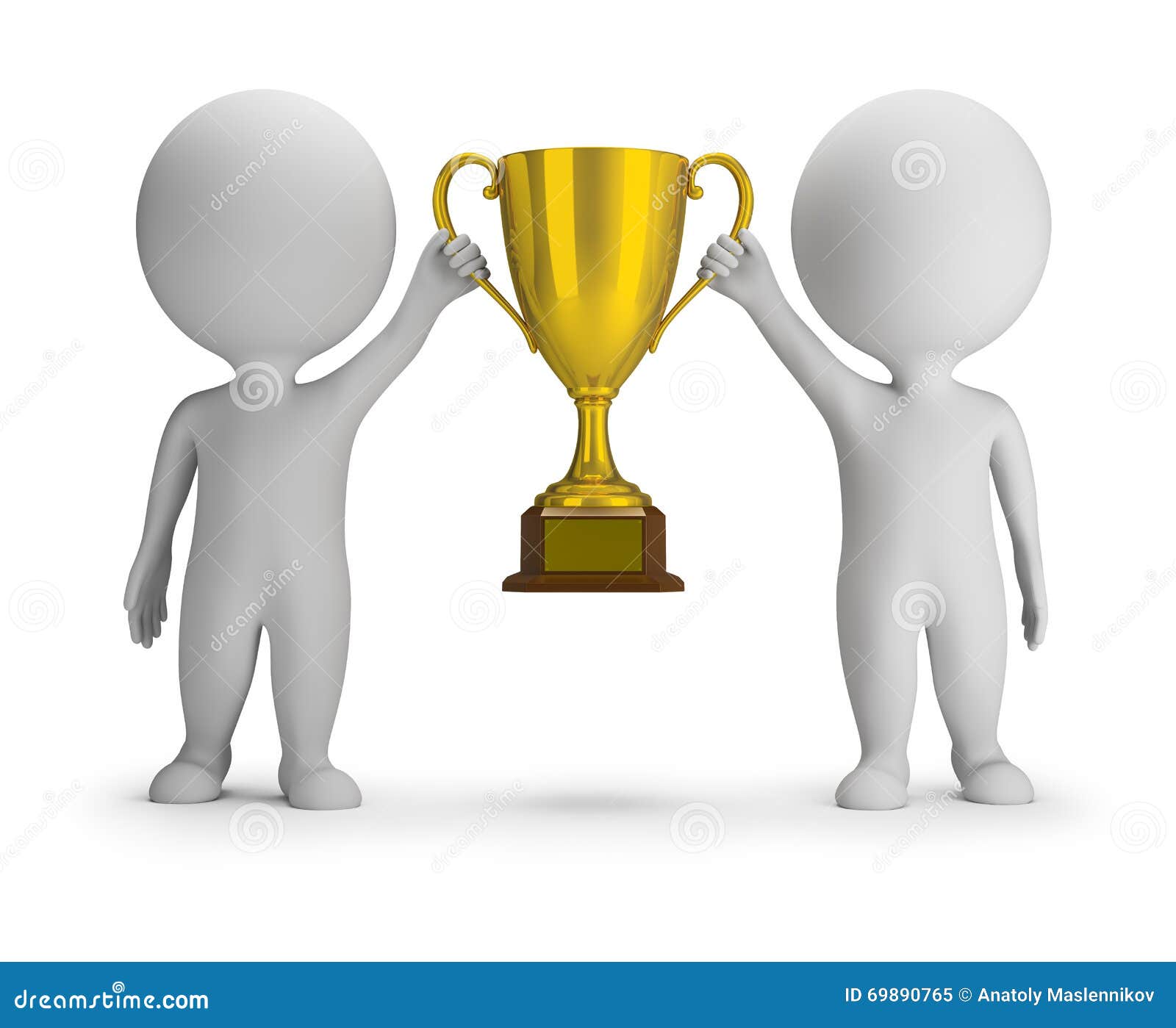 3D Small People - Two Winners Stock Illustration - Illustration of ...