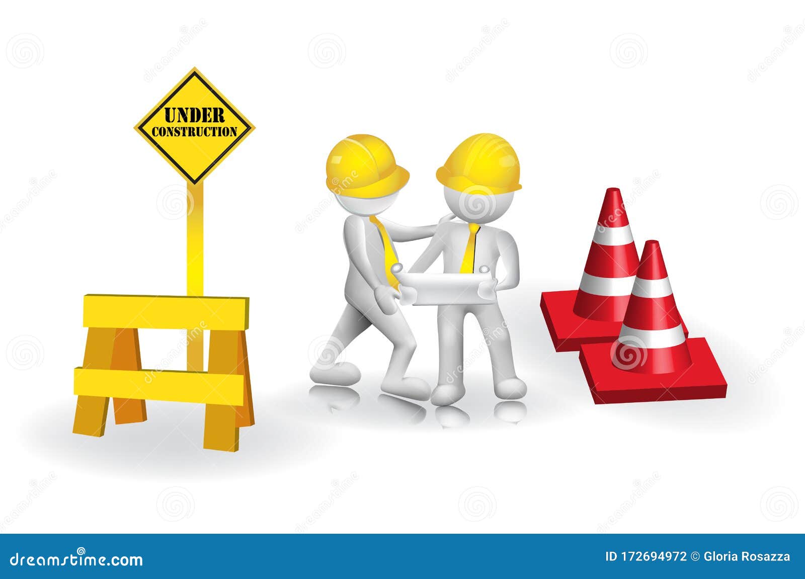 3d Small People - Under Construction Engineering Stock Vector ...
