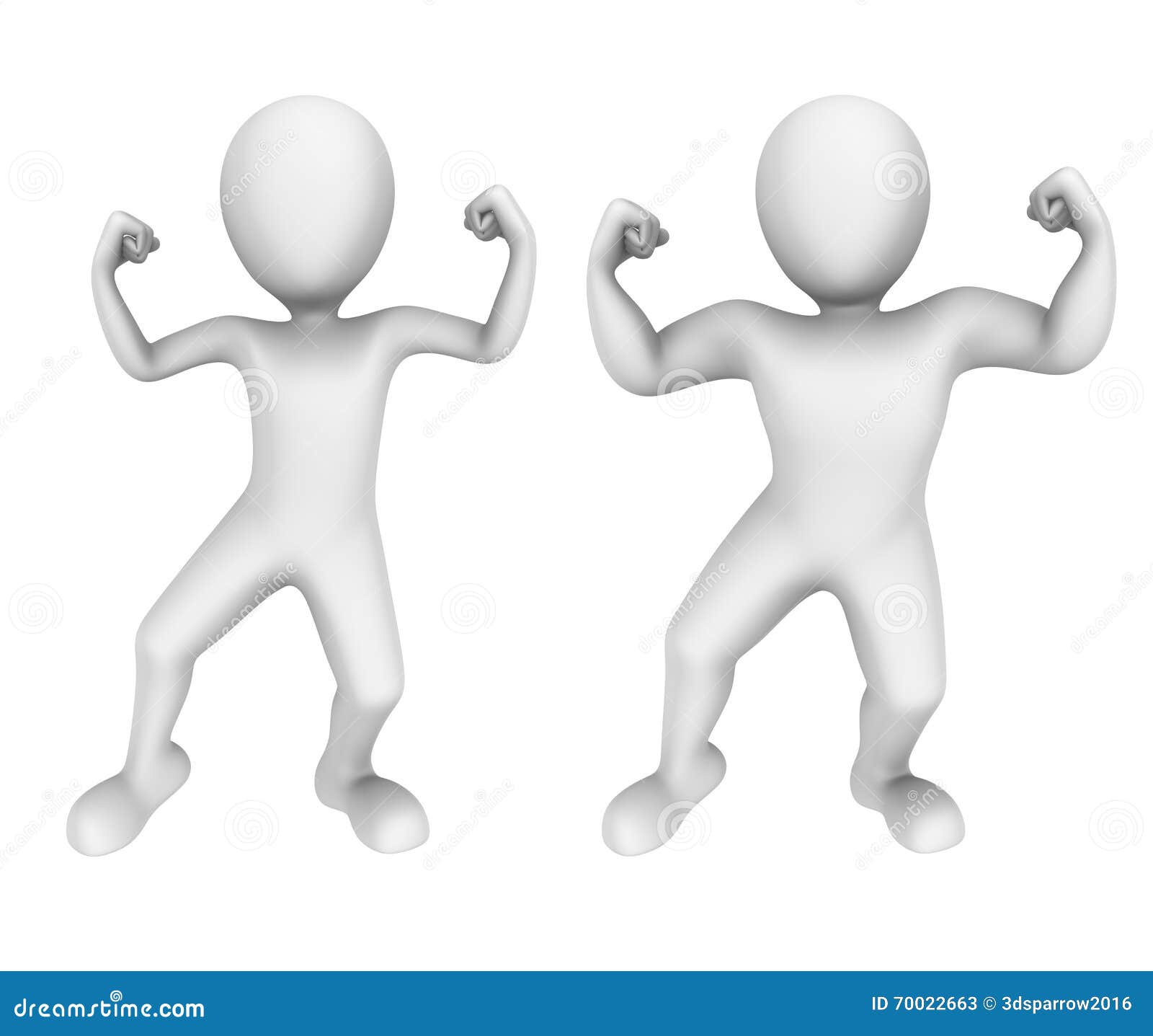 3d Small People. Weak and Strong Stock Illustration - Illustration of ...