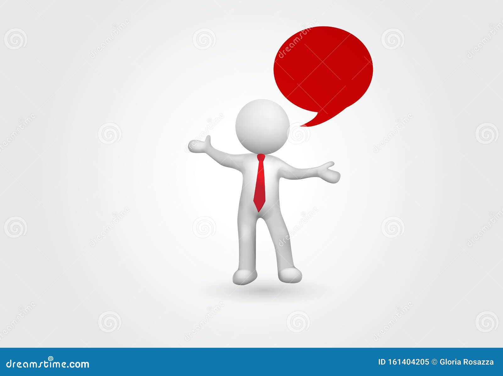 3d Small Person with a Bubble Speech Talk Symbol Stock Vector ...