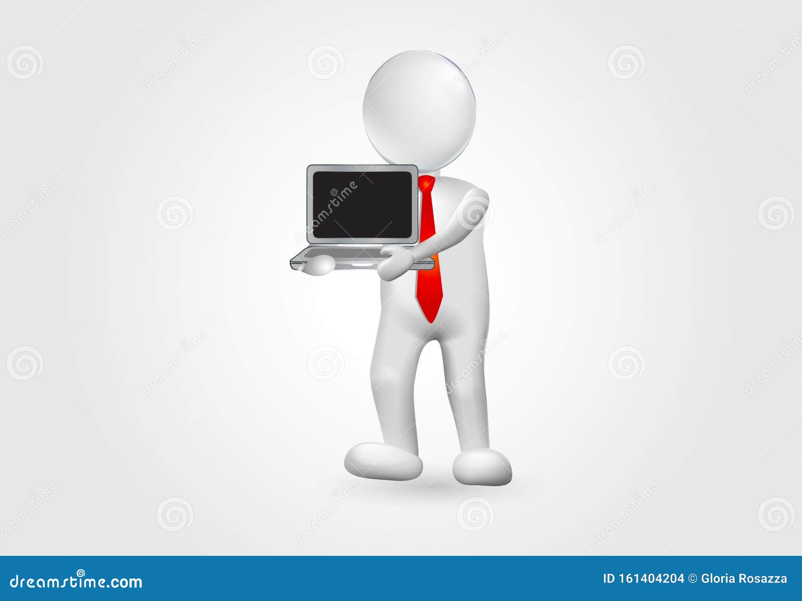 3d Small Person with a Laptop Computer Vector Icon Design Stock Vector ...