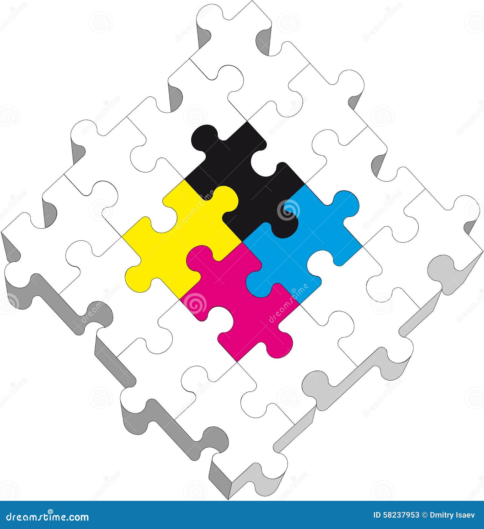 3d small puzzle set 19 stock vector. Illustration of piece - 58237953