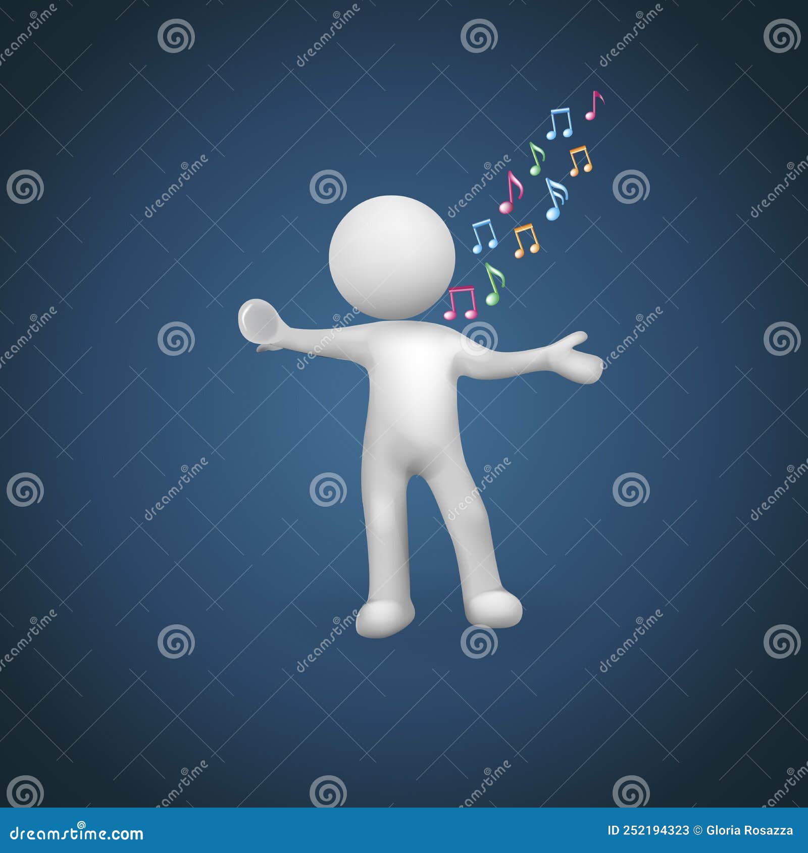 3D Small White People - Singer Poetry Concept Stock Vector ...
