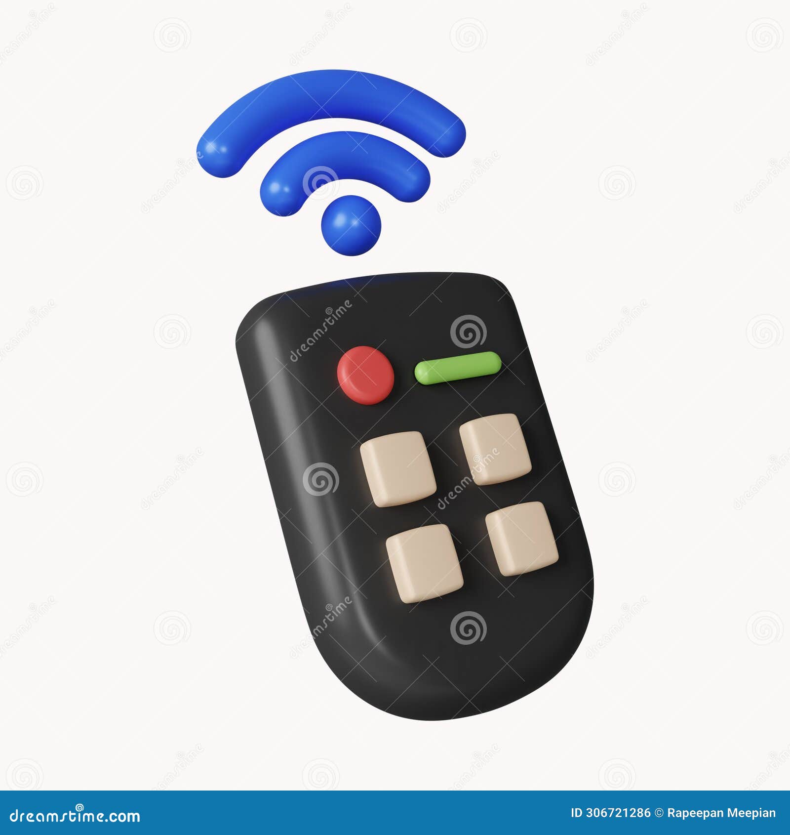 3d Smart Remote Control System. Internet of Things Concept with ...