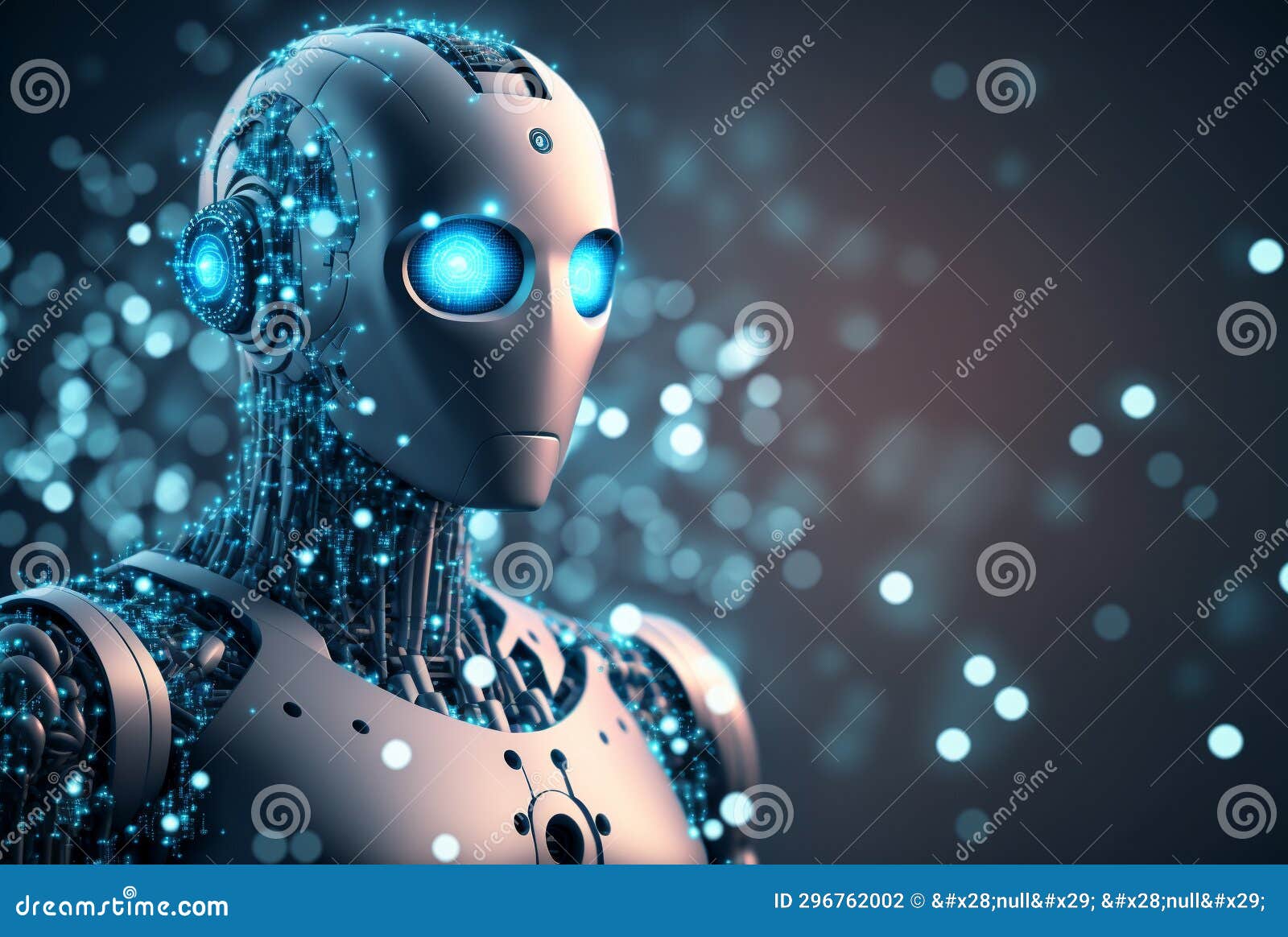 3d Smart Robot and Artificial Intelligence Thinking with the Learning ...