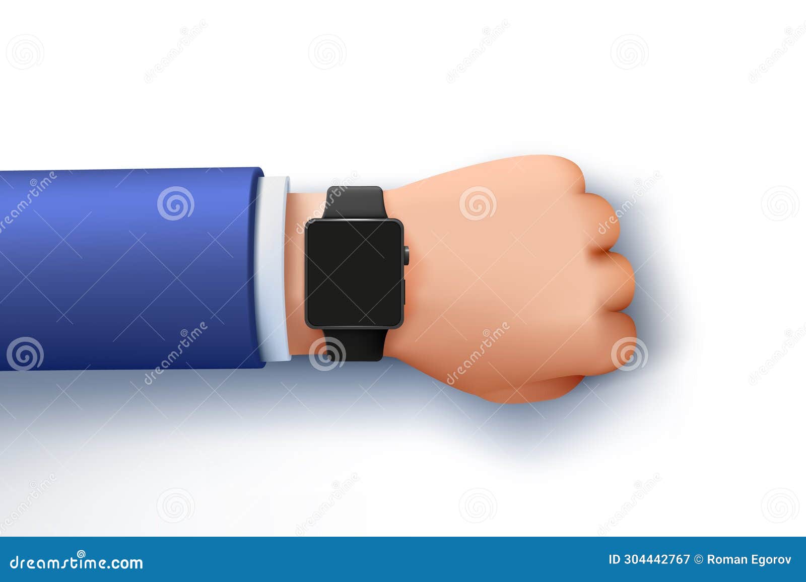 3D Smart Watch. Hand Clock. Smartwatch Wrist. Time Checking. Render ...