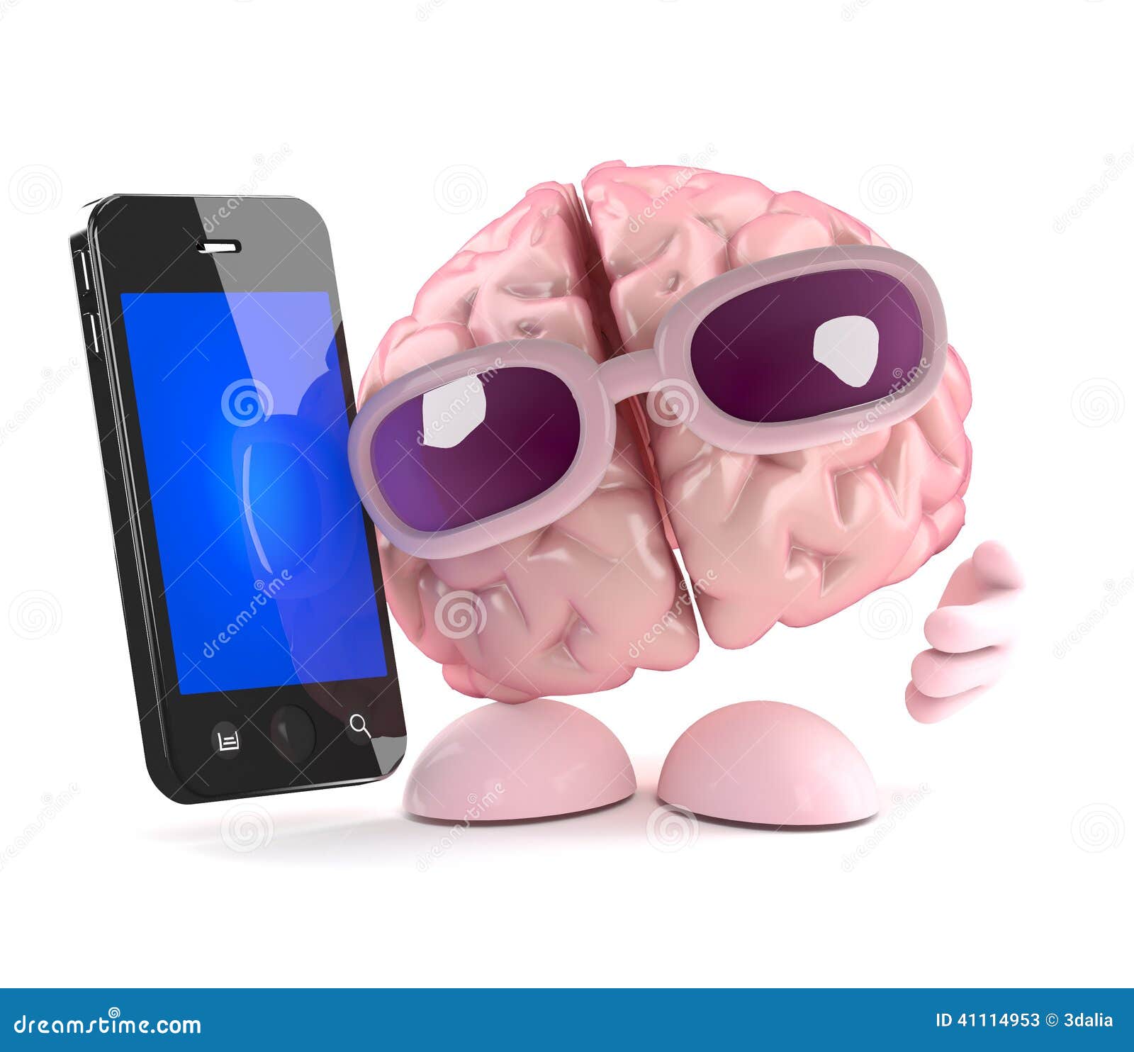 3d Smartphone brain stock vector. Illustration of health - 41114953