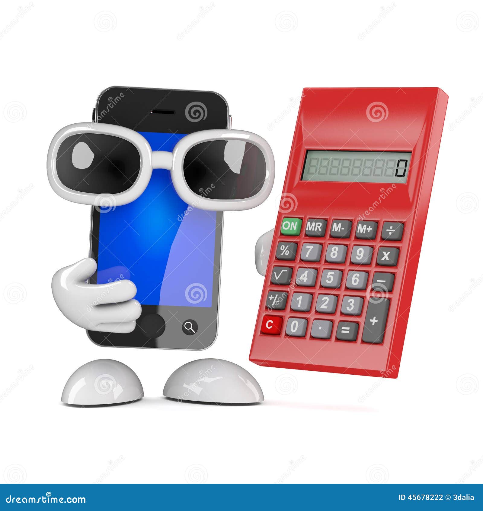 3d Smartphone with a Calculator Stock Illustration - Illustration of ...